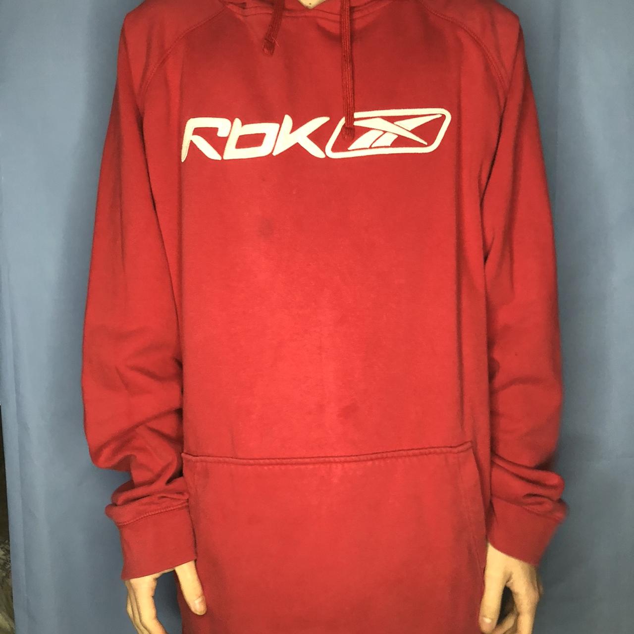 Vintage Reebok red hoodie sweater sweatshirt jumper... - Depop