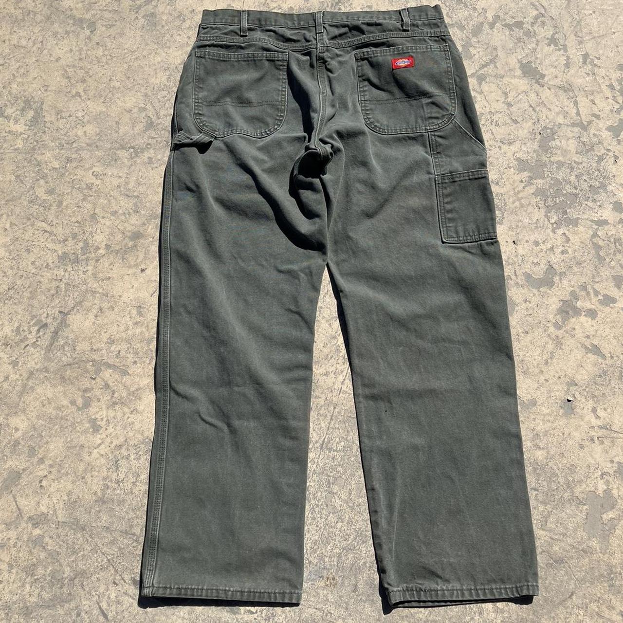 faded green Dickies carpenter pants made in Mexico,... - Depop