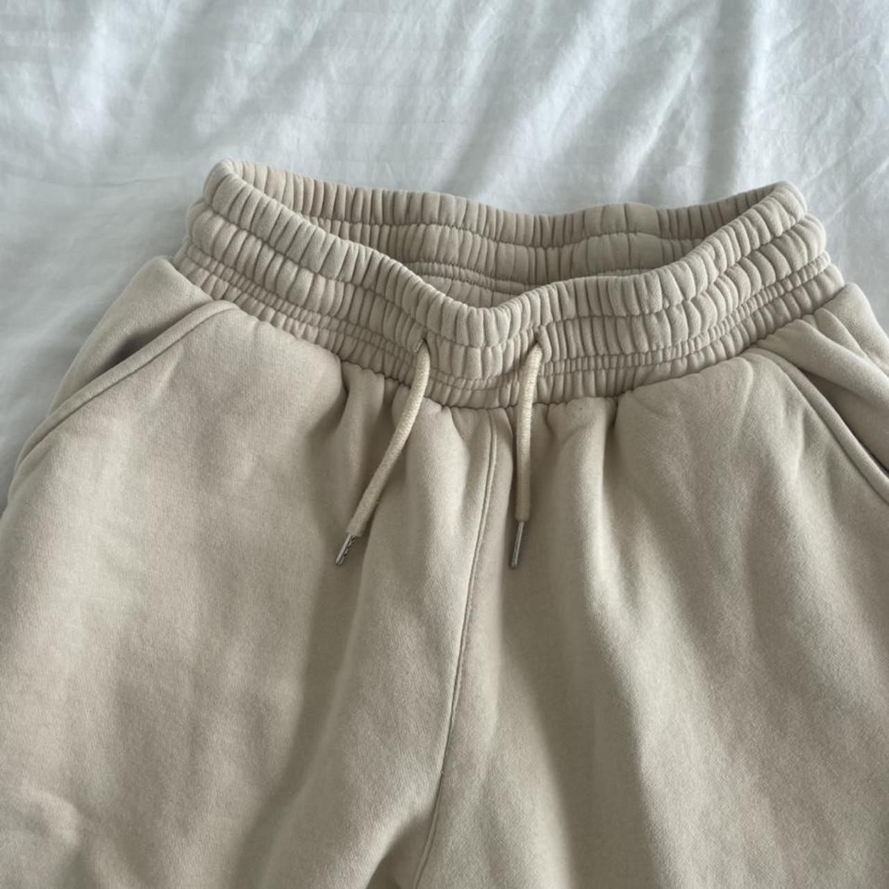 lazuli label essential heavyweight joggers - oatmeal... - Depop