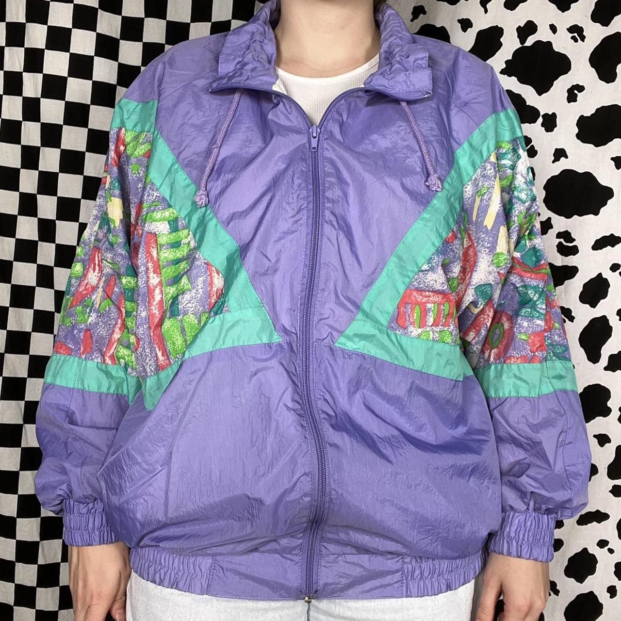 Vintage 90s lavender purple windbreaker jacket. Has... - Depop