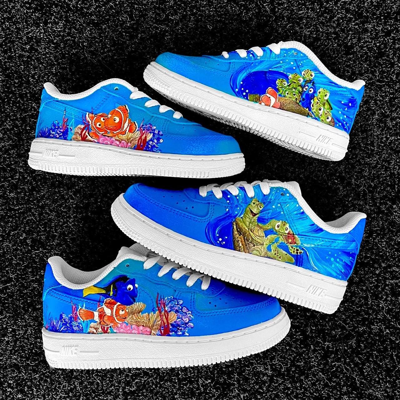 Matching Disney Finding Nemo custom Air Force 1’s... - Depop