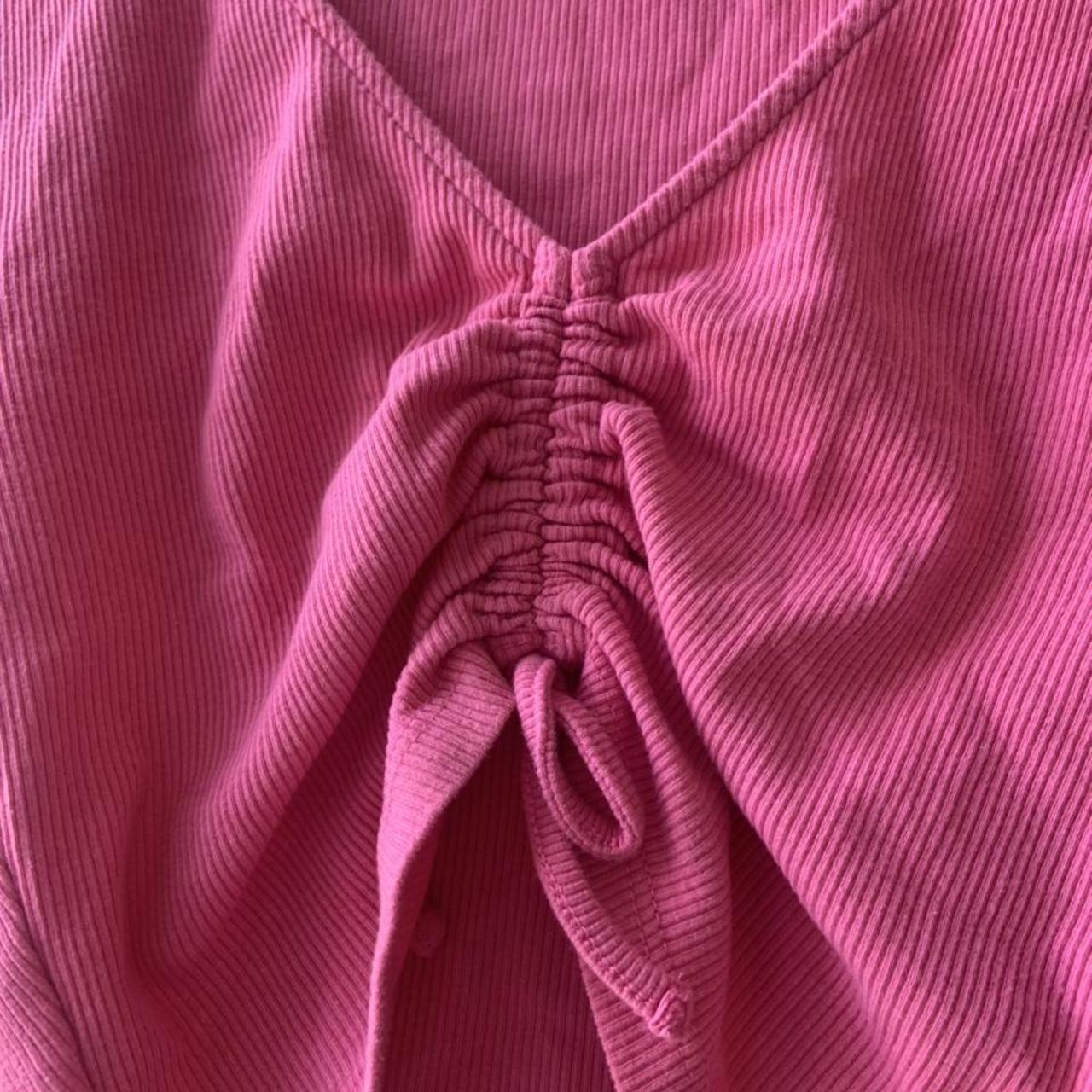 Pink runch crop top Zara size small Worn once,... - Depop