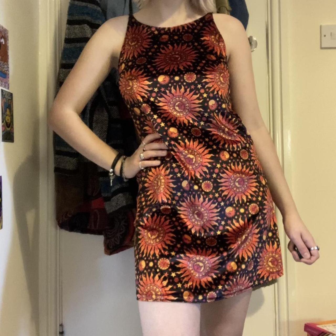 🌞 amazing celestial sun velvet mini dress from motel... - Depop