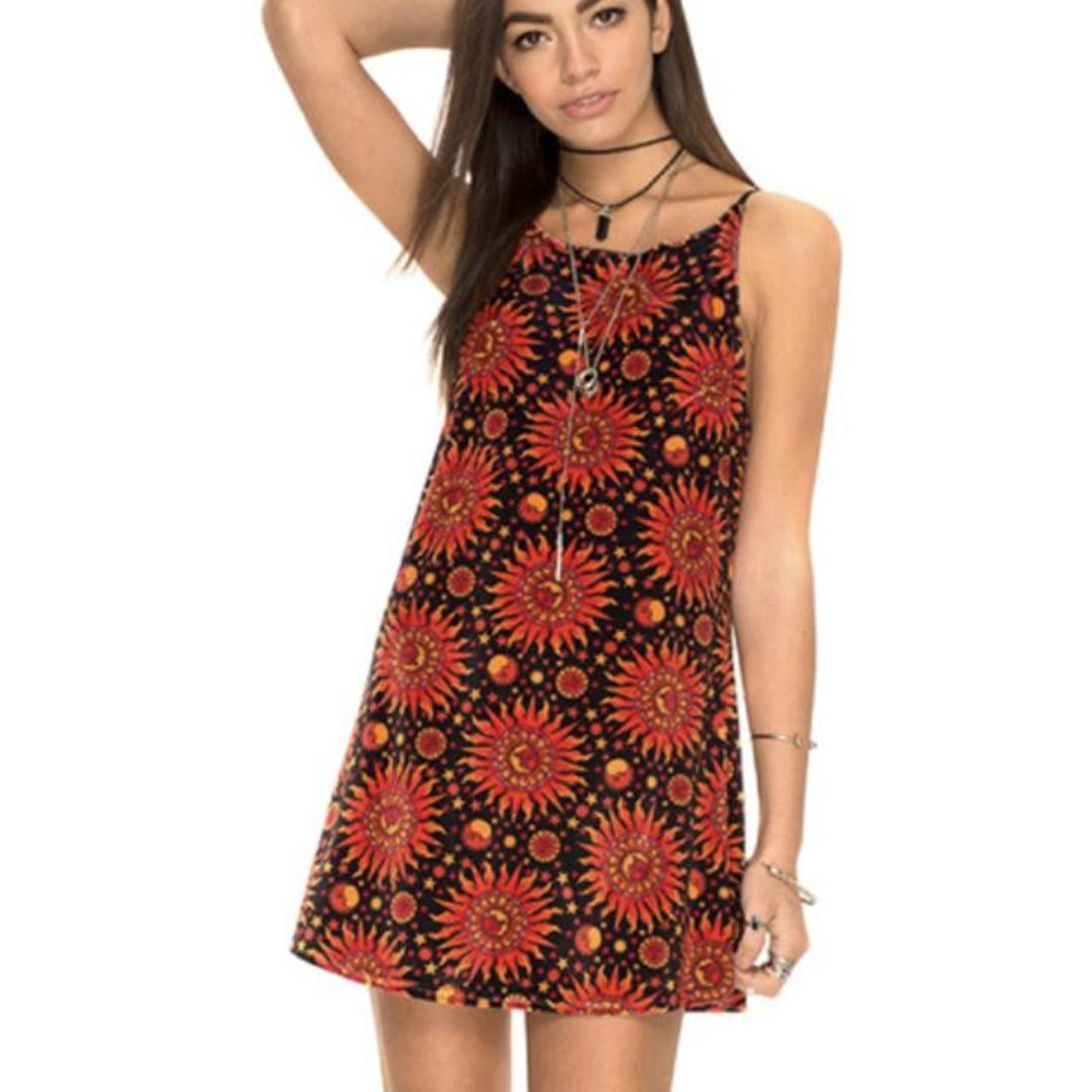 🌞 amazing celestial sun velvet mini dress from motel... - Depop