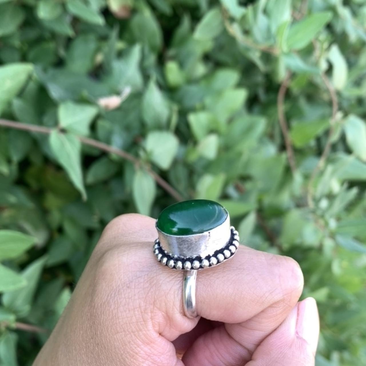 Beautiful opal green silver ring. Super Beautiful... - Depop