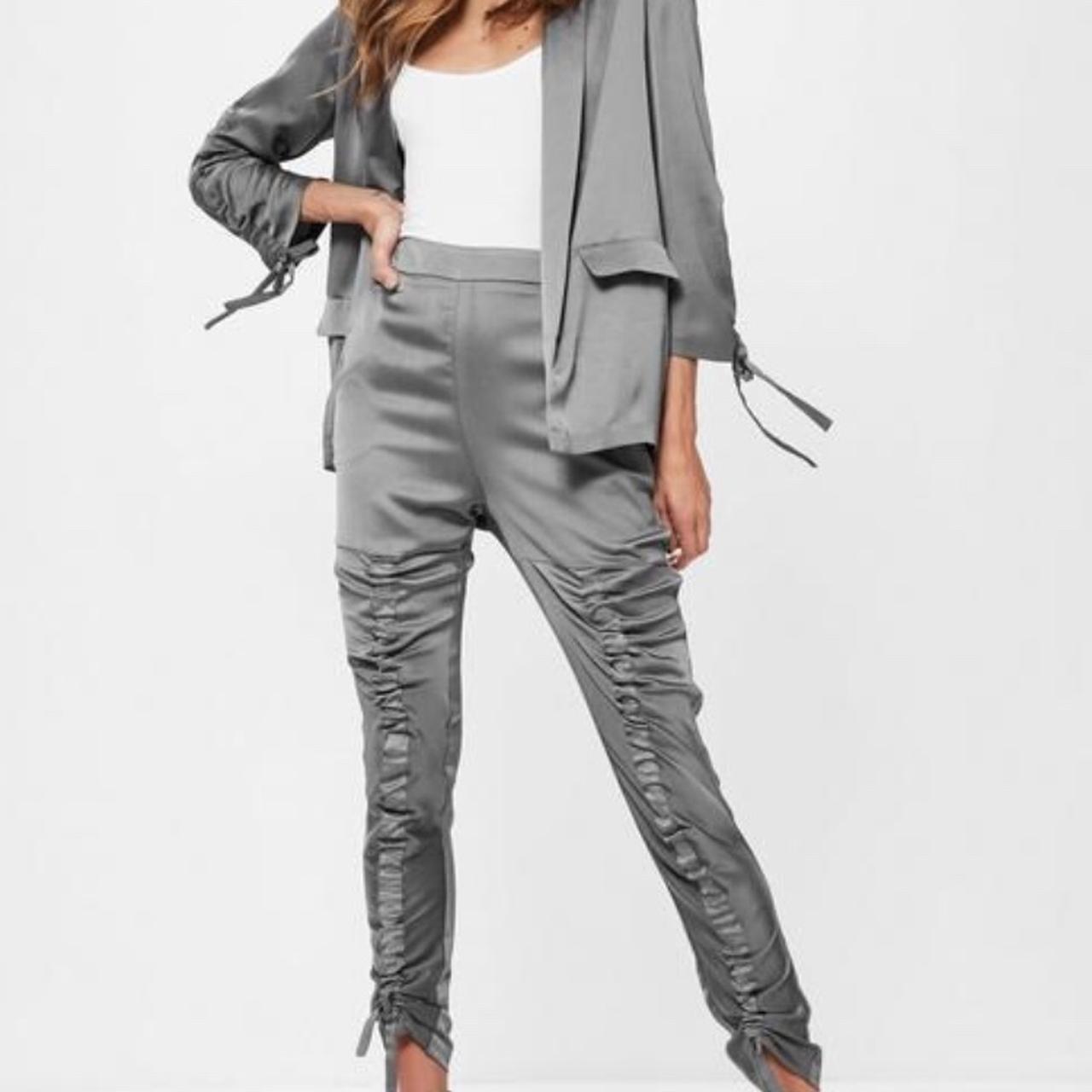 Missguided two piece suit jacket and ruched trousers... - Depop