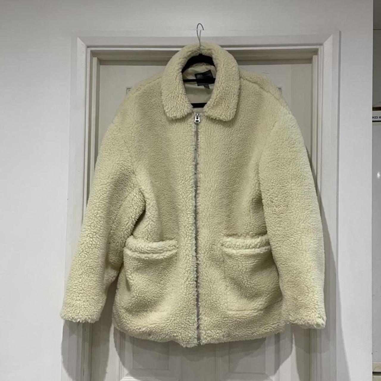 ASOS design mans cream fur/fleece coat Worn once or... - Depop