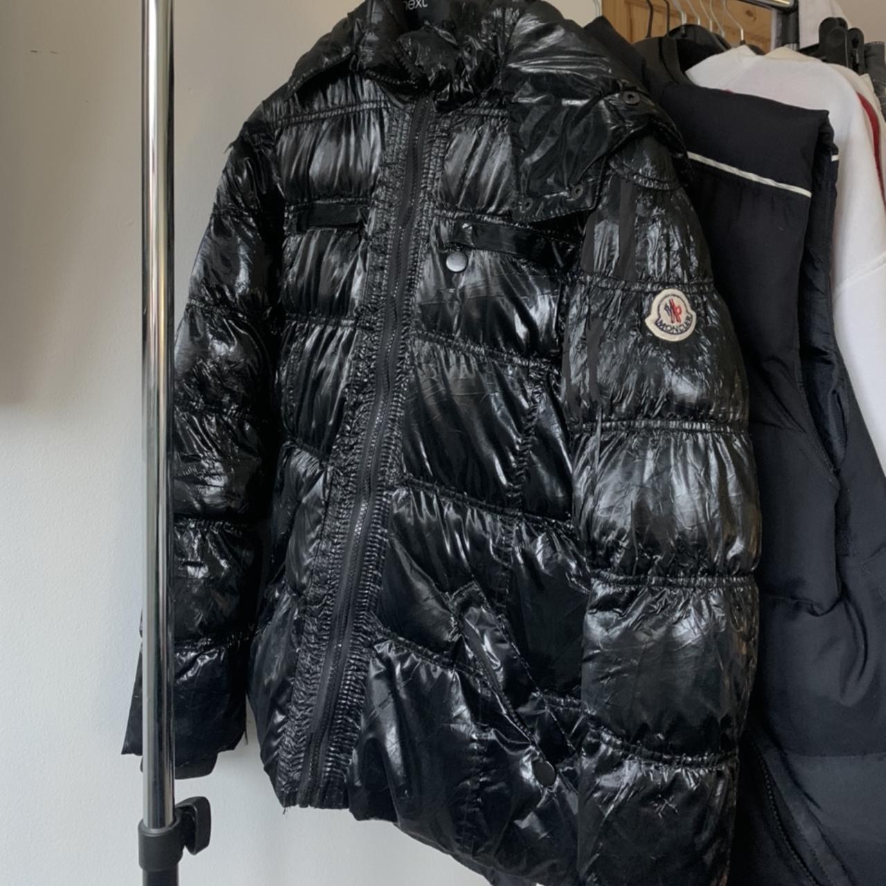 Ladies authentic moncler high shine coat Parts of... - Depop