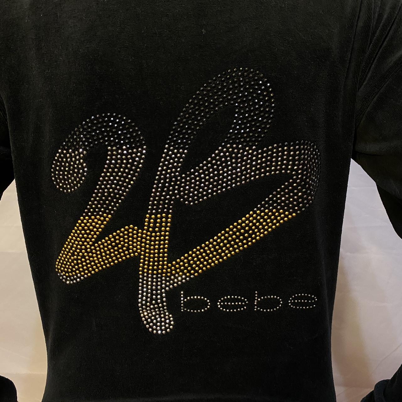 Bebe velour vintage jacket zip up with heart zipper... - Depop