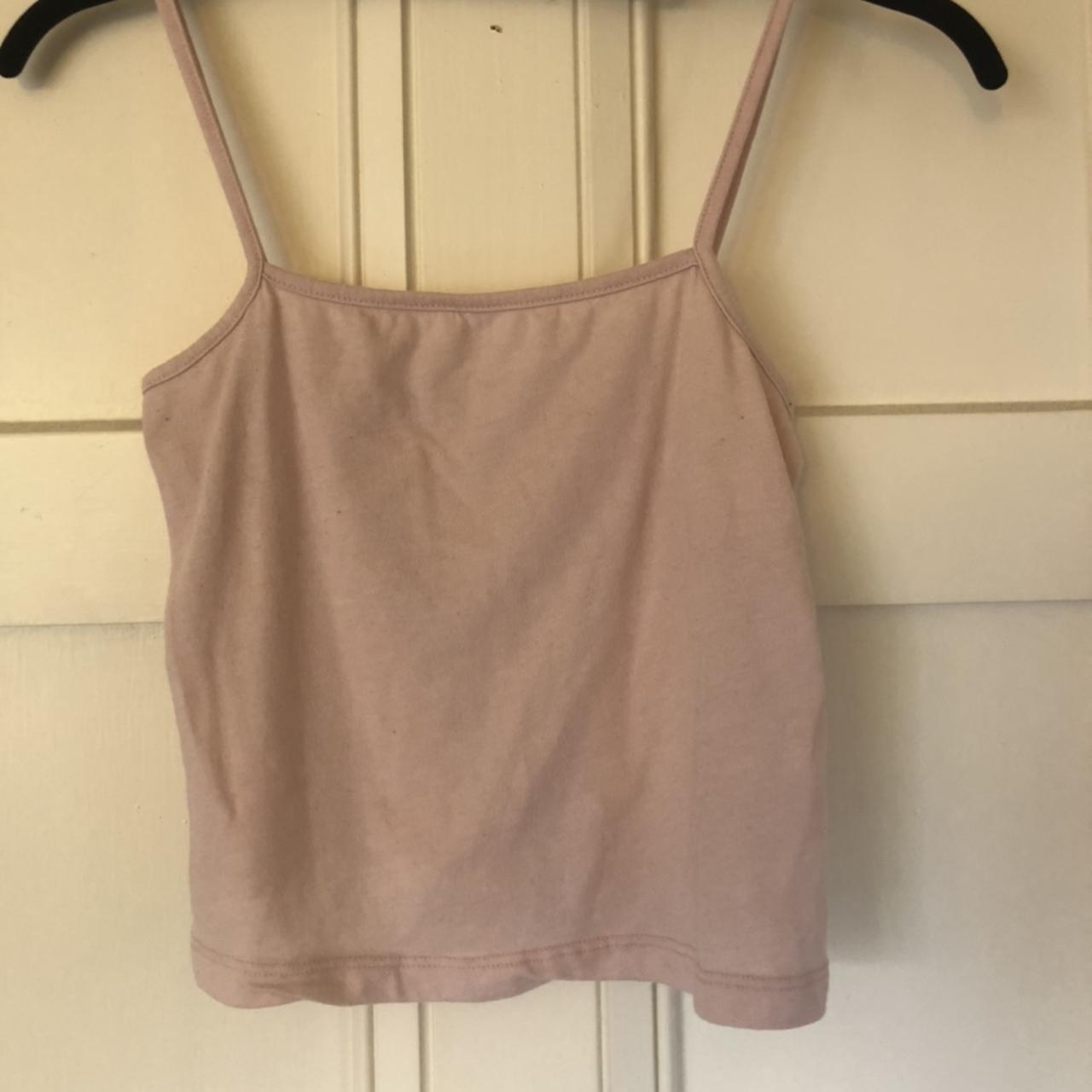 Light pink Brandy Melville Faye tank top worn but no... - Depop