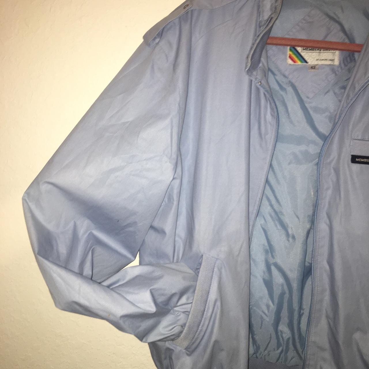 Members Only Baby Blue/Ice Blue Bomber/Windbreaker... - Depop