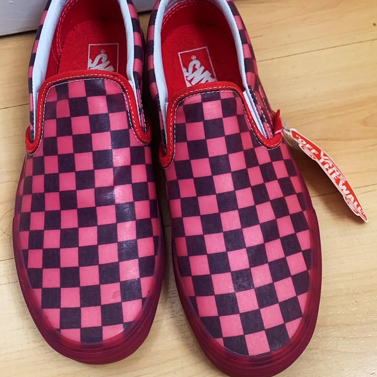 MESSAGE BEFORE BUYING 🎀 Vans pink checkered gummy... - Depop
