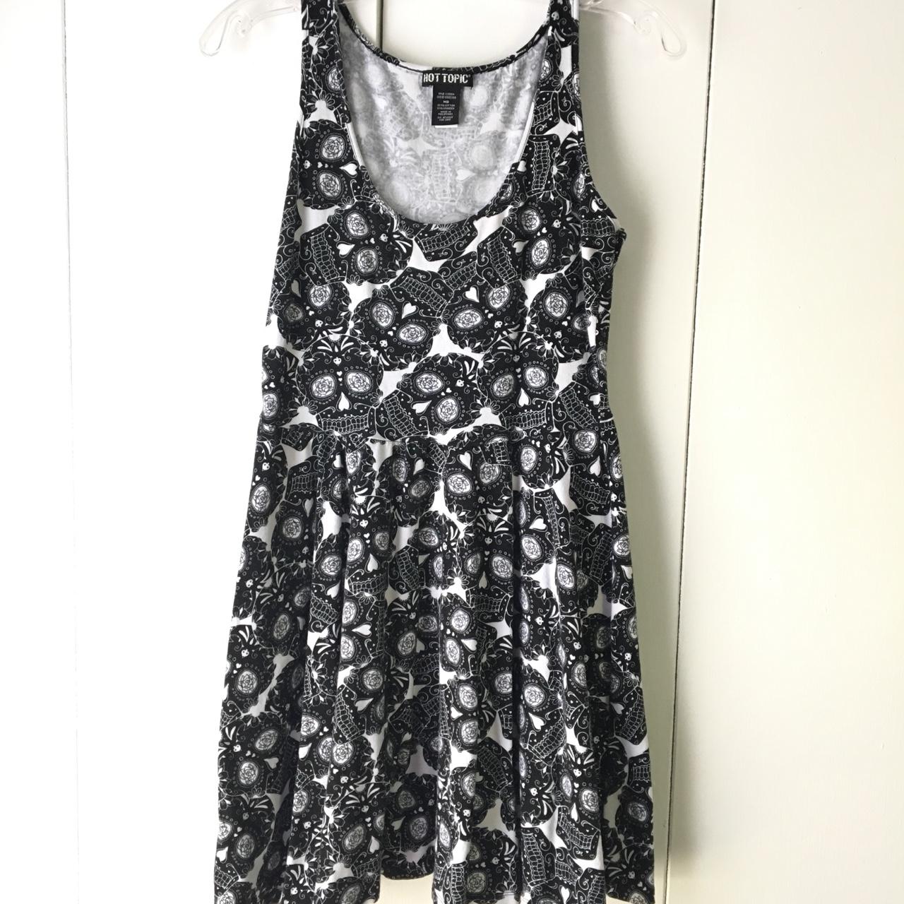 Sugar Skull dress from Hot Topic. Lightly worn... - Depop