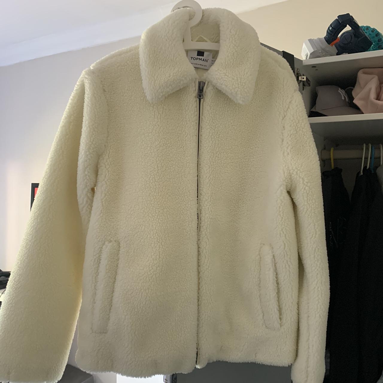 Borg Fur Jacket Brand new Colour - Beige/Light... - Depop