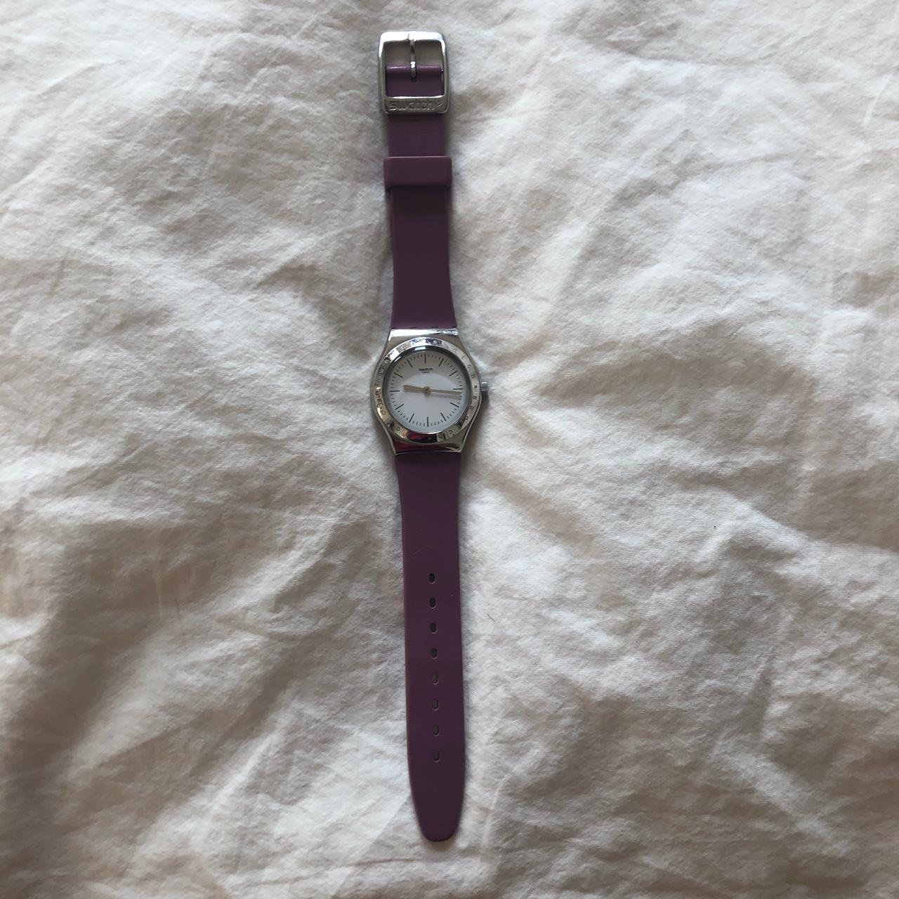 Swatch Women's Purple Watch | Depop