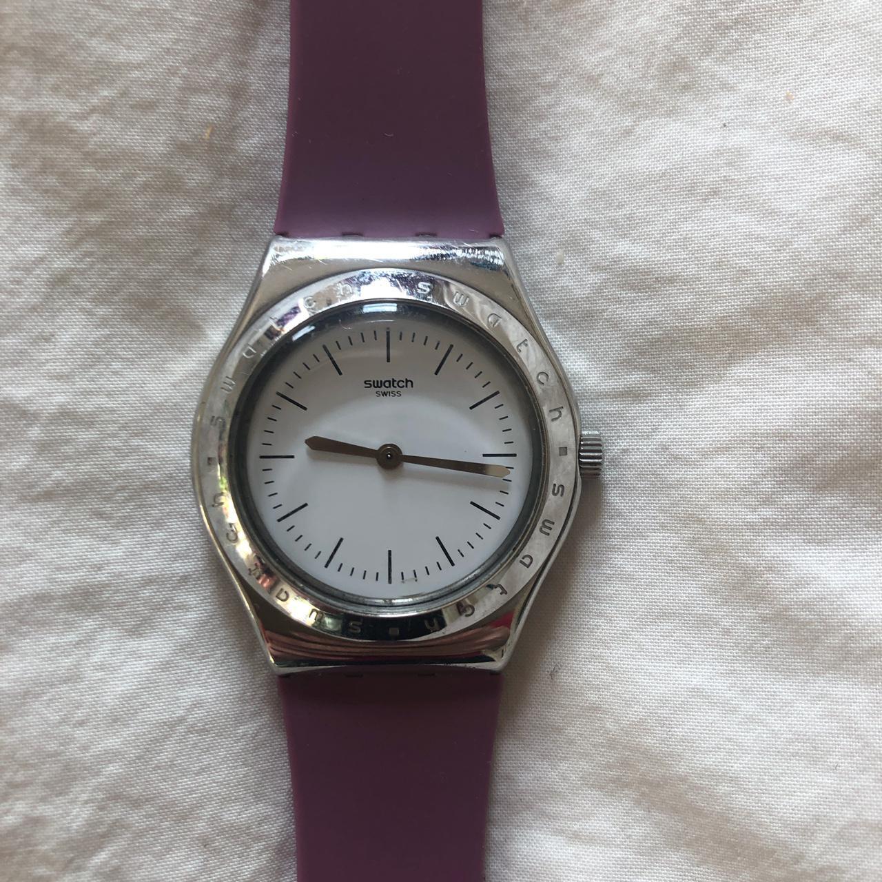 Swatch Women's Purple Watch | Depop