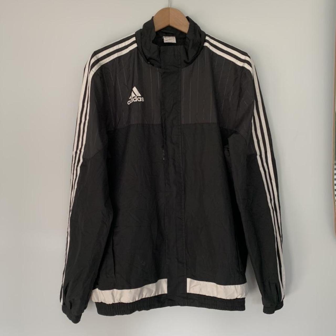 Adidas Men's Black and White Jacket | Depop