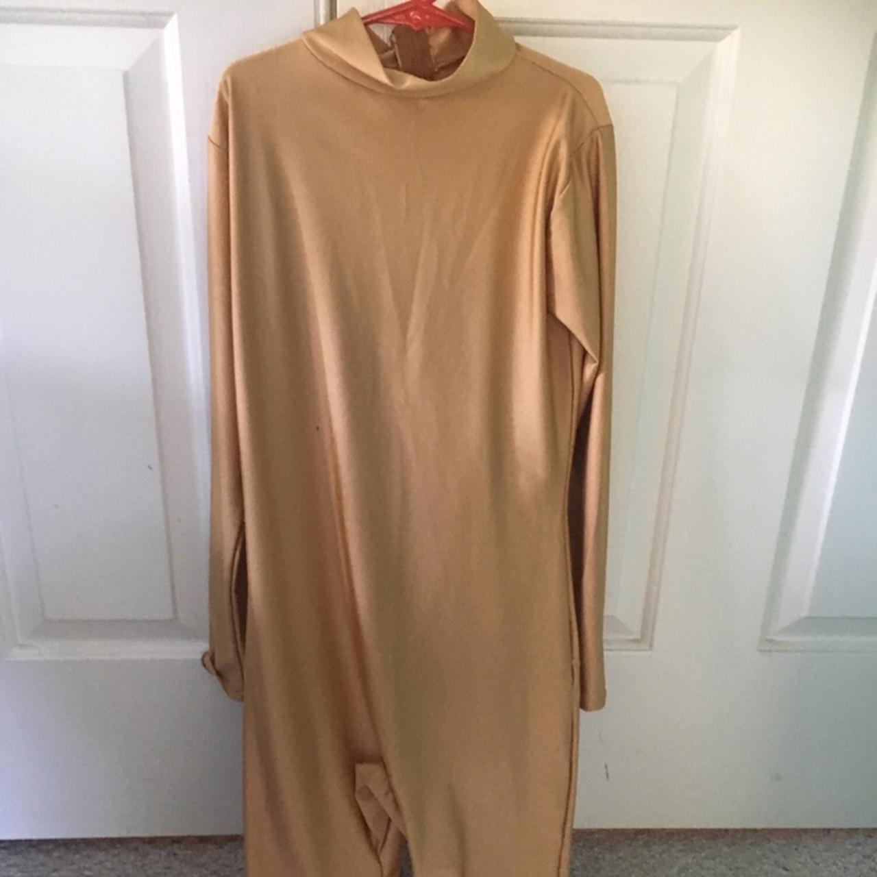 Metallic tan body suit, size S. Bought from Amazon... - Depop