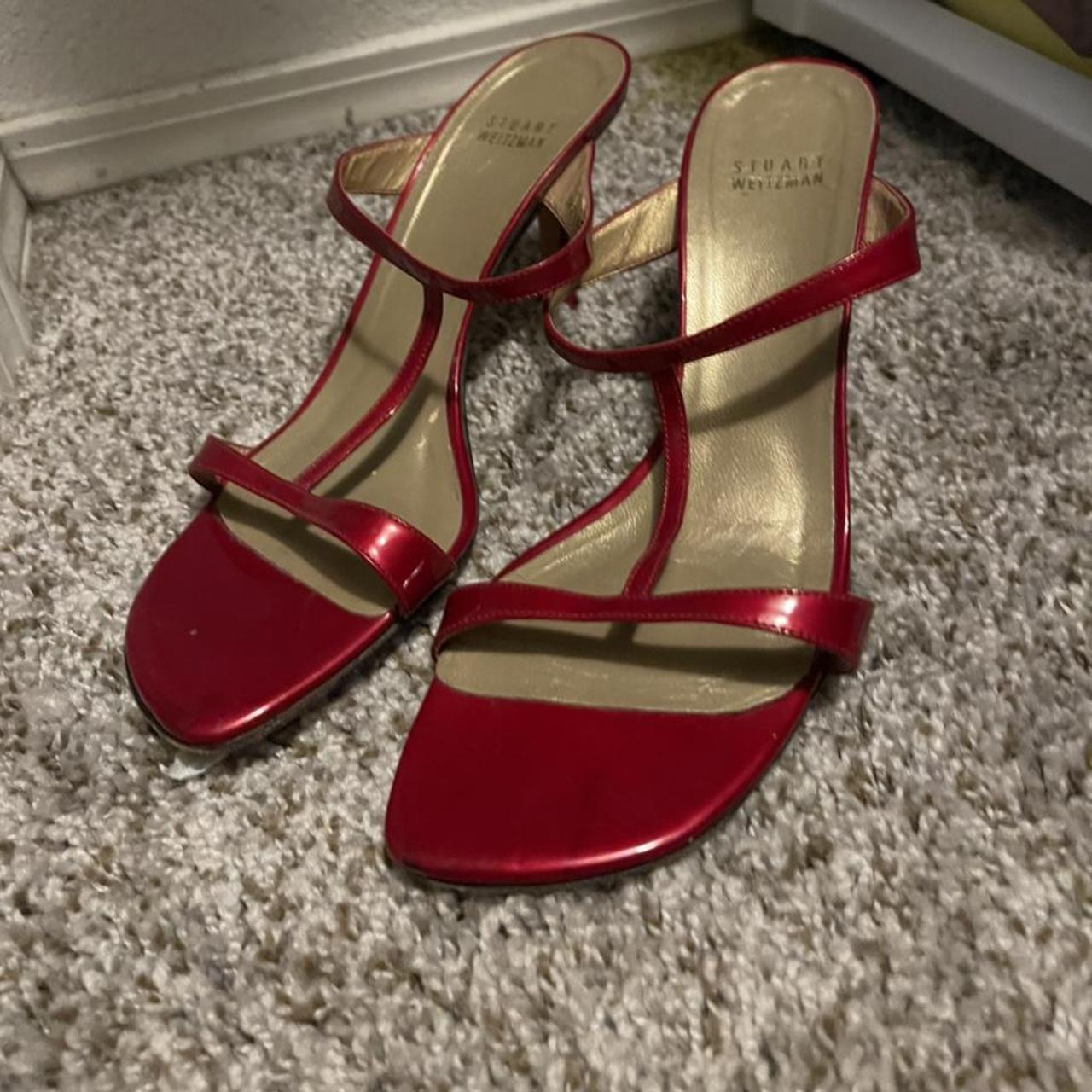 Stuart Weitzman Women's Red Sandals | Depop