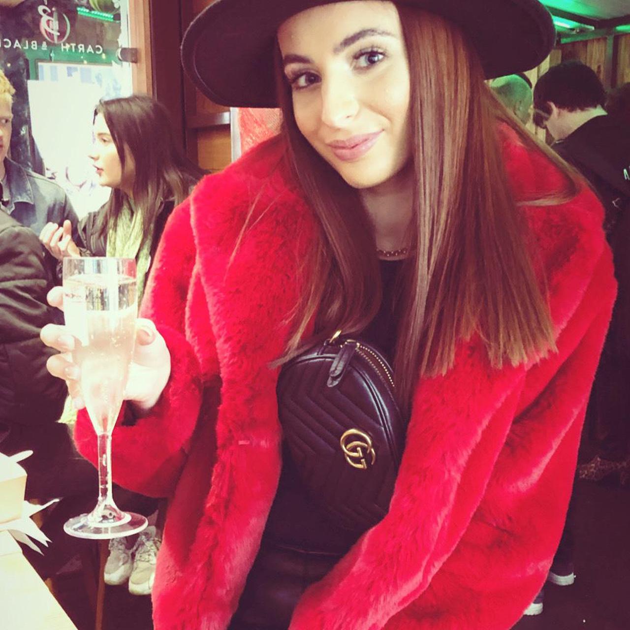 Gorgeous red short fur jacket, amazing quality from... - Depop