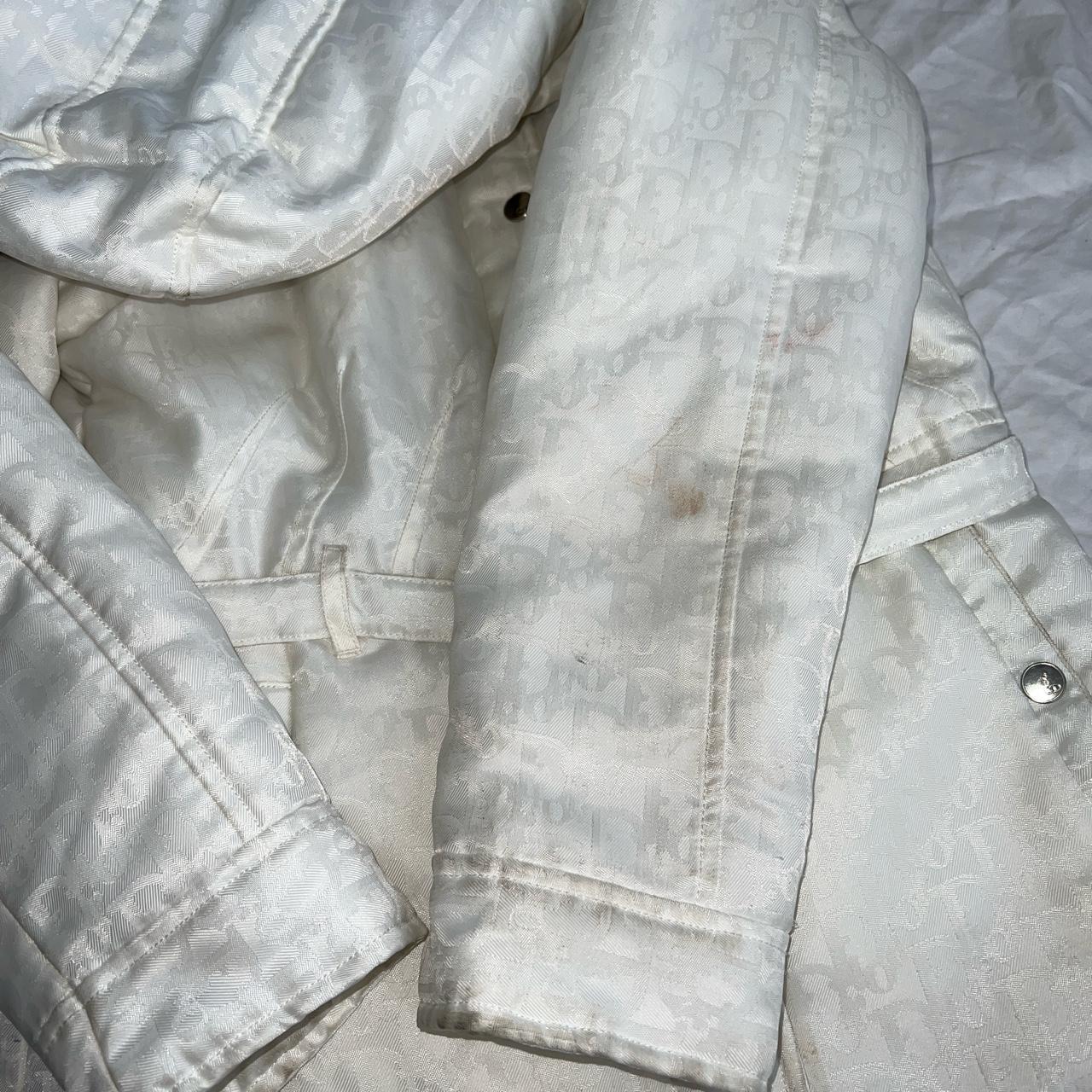 Dior white jacket with fur hood | Depop