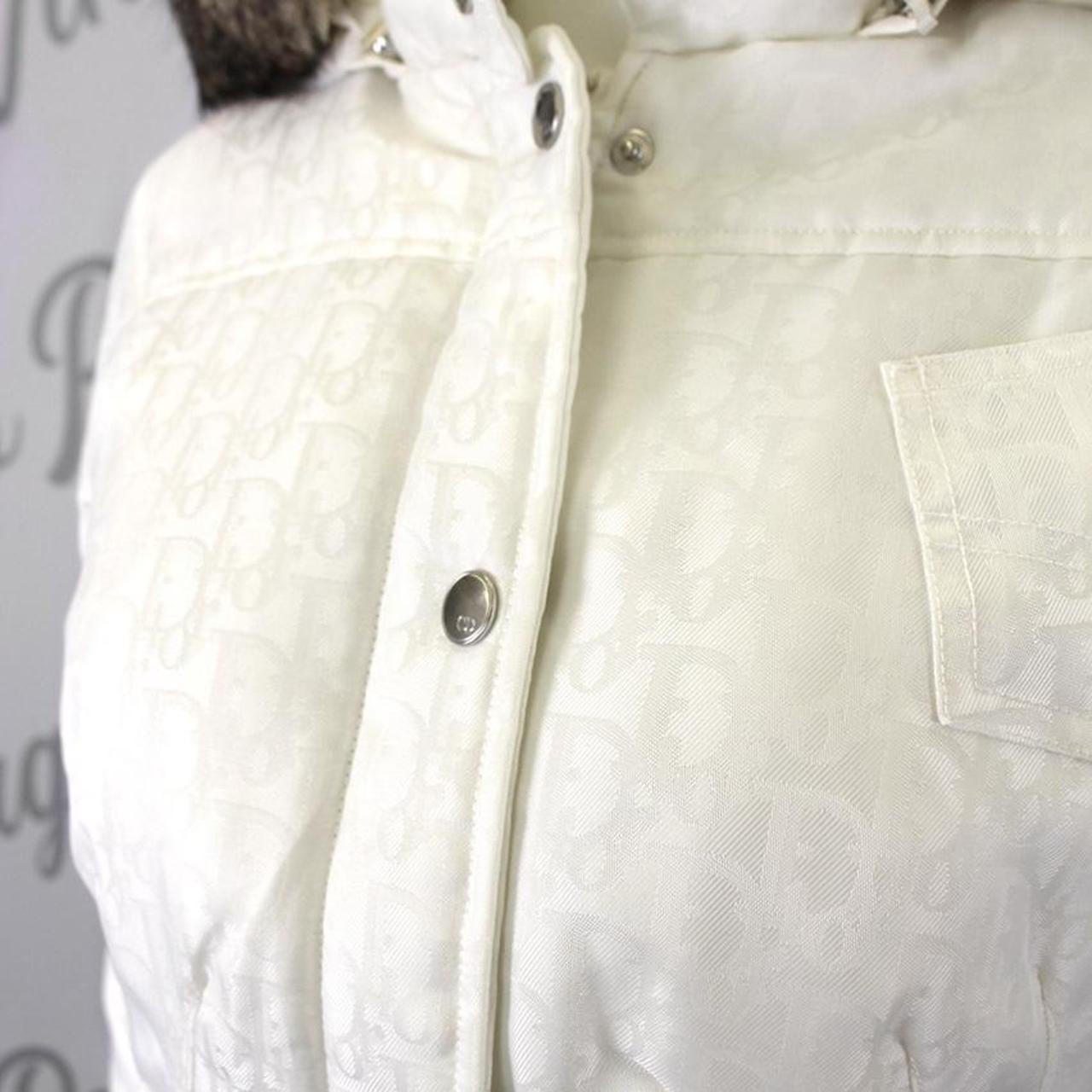 Dior white jacket with fur hood | Depop