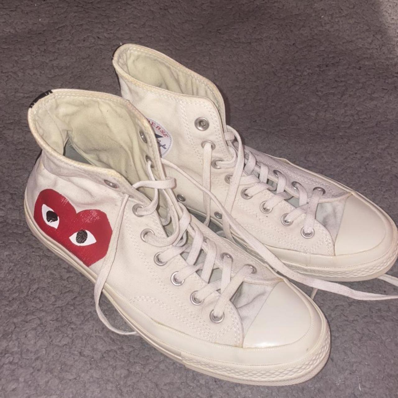 CDG Comme Des Garcons x Converse shoes in size 9 UK,... - Depop