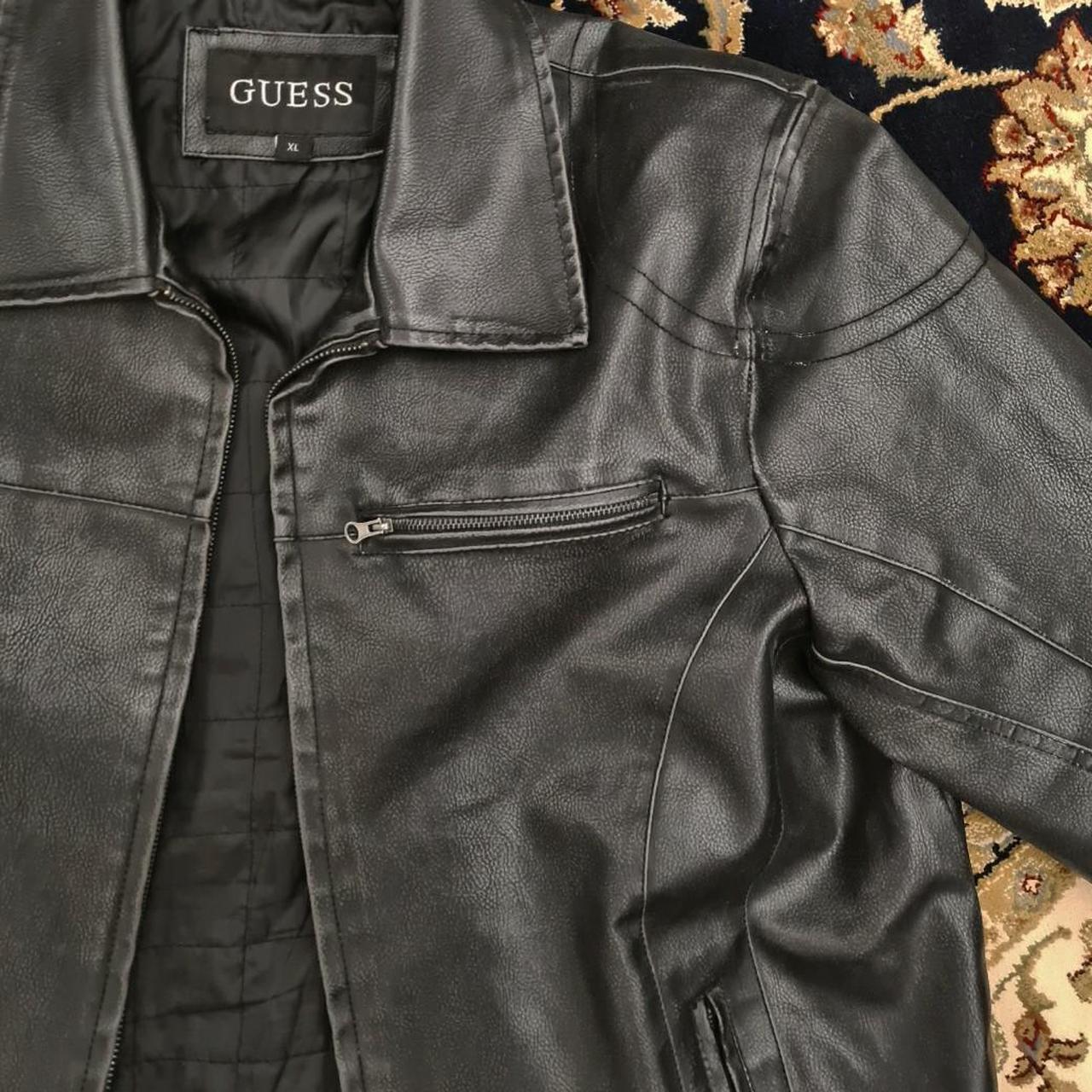 Vintage Guess leather jacket. I love this jacket... - Depop