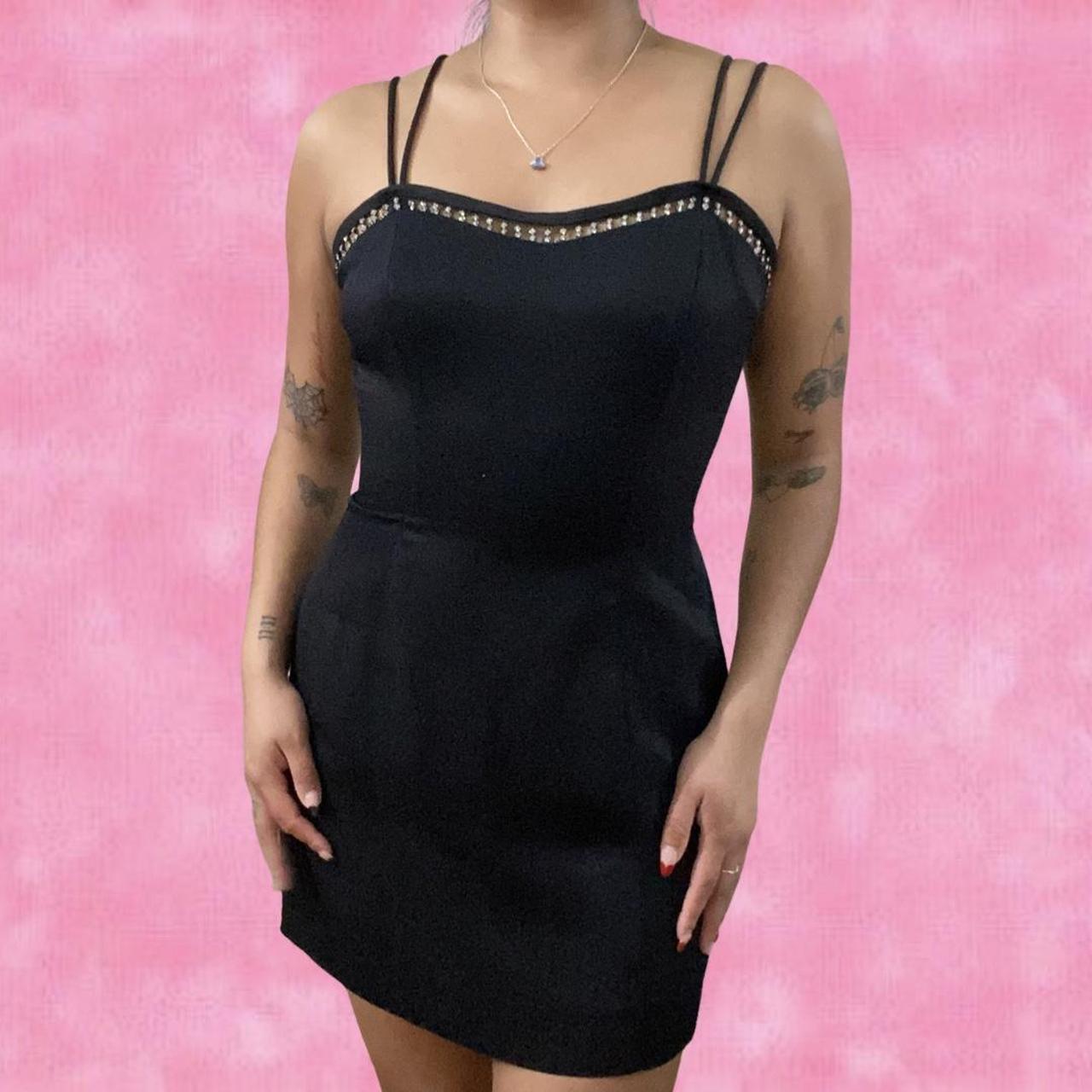 90s Double Strap Mini Dress 🖤 Super iconic mini... - Depop