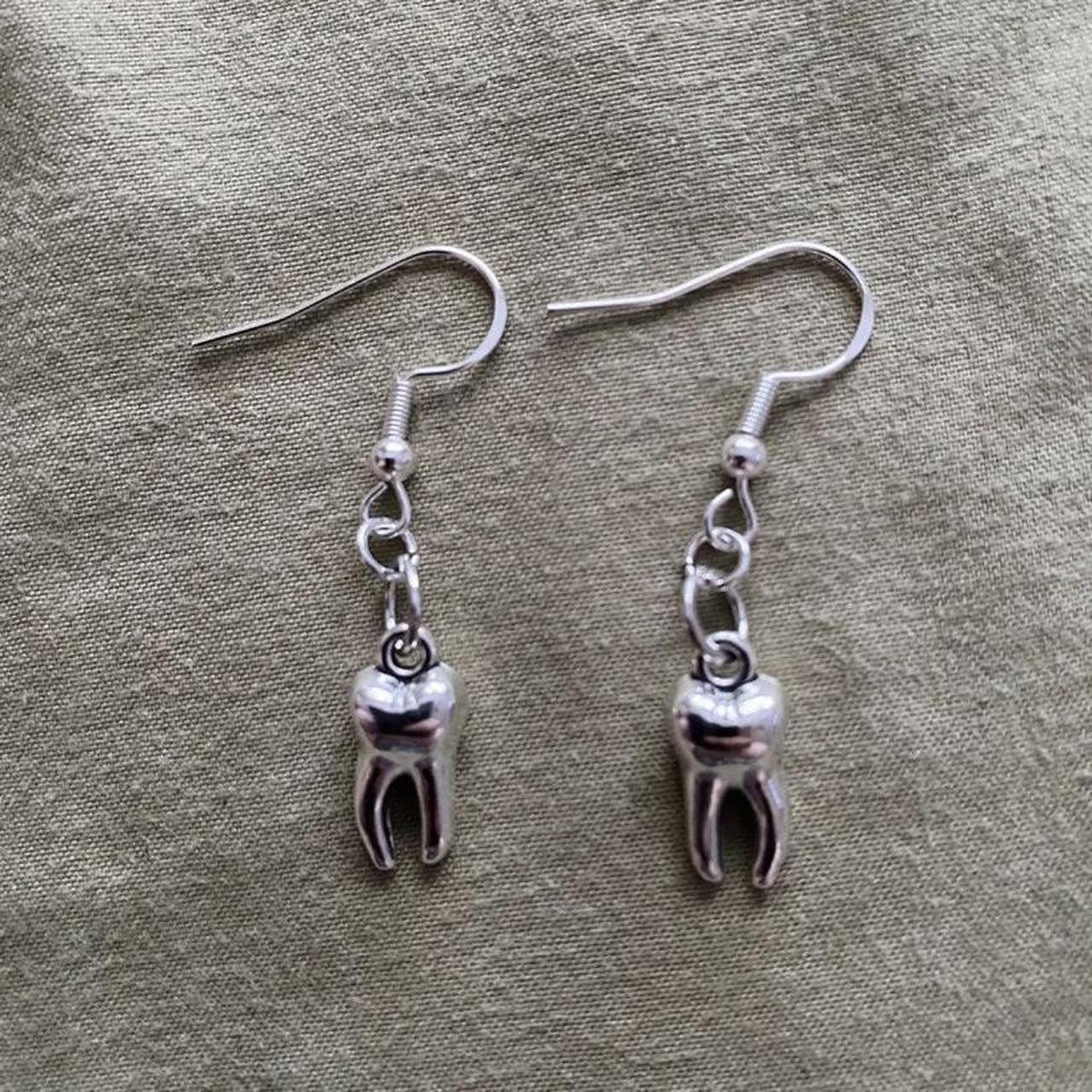 Handmade Tooth Dangle Earring → Style: dangle... - Depop