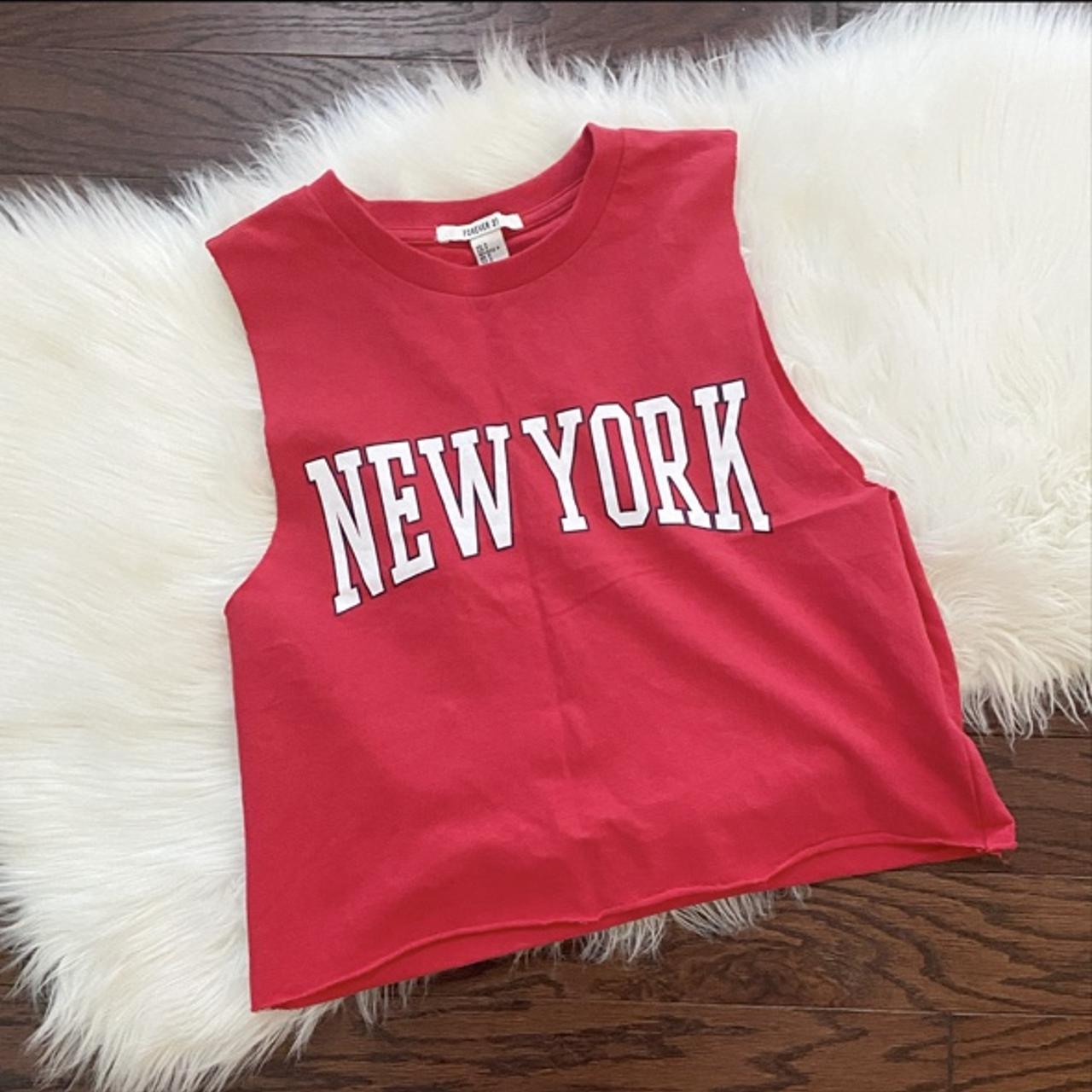 Red New York muscle tank! Perfect to work out in or... - Depop