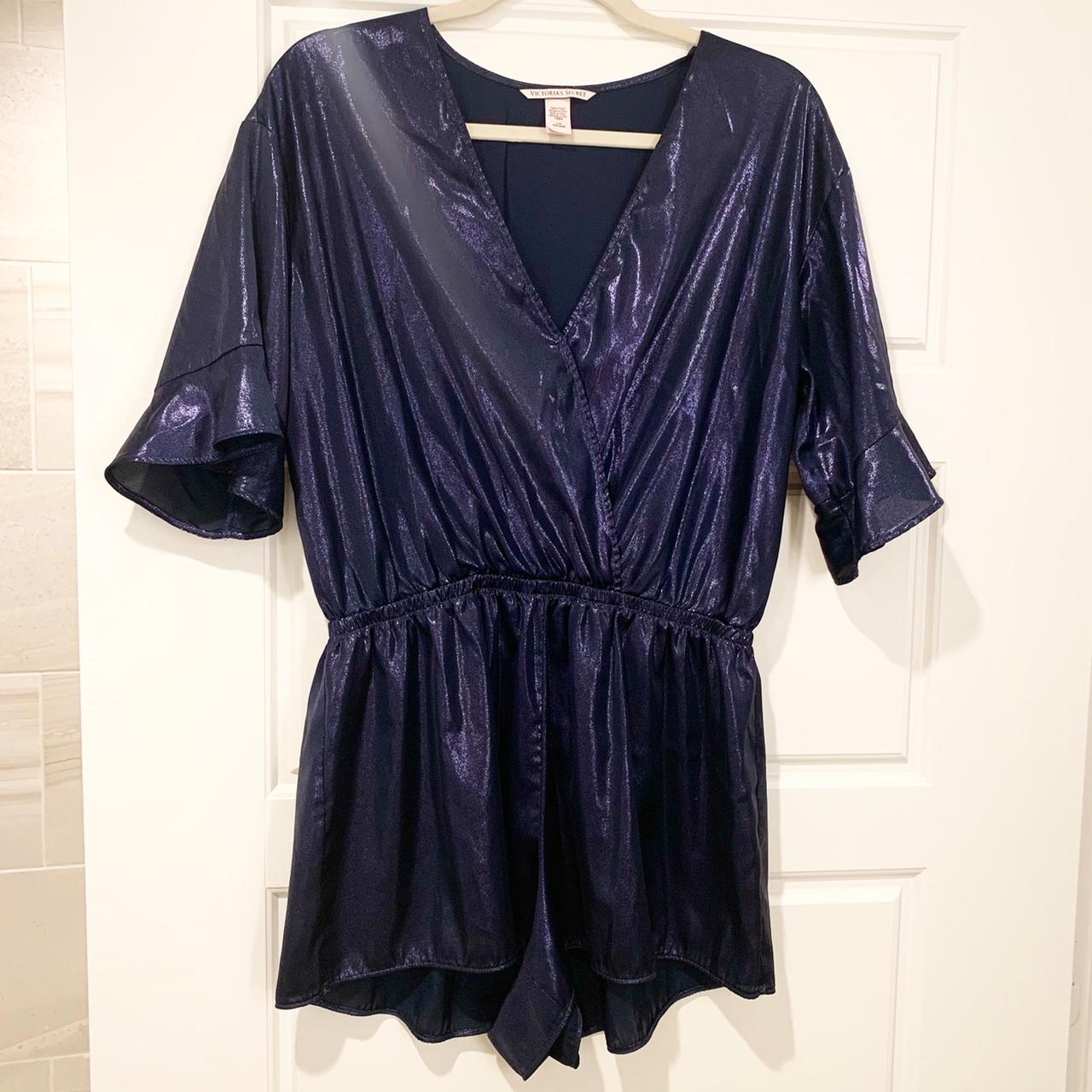 Victoria’s Secret shiny romper Size: L 100%... - Depop