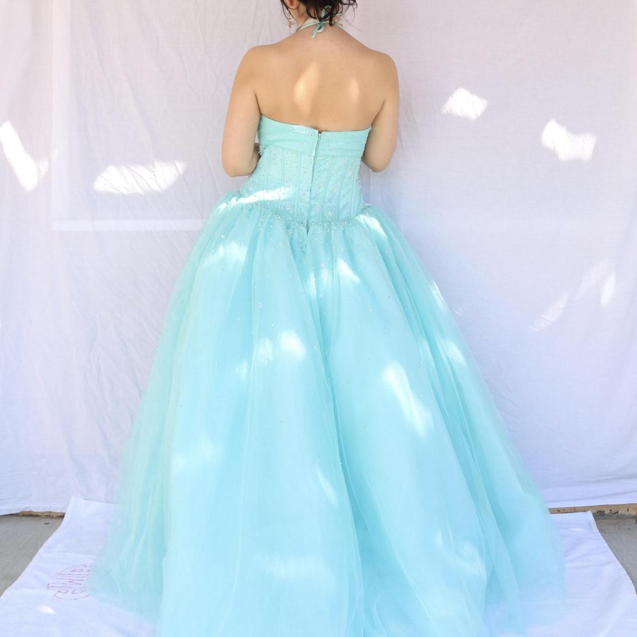 Gorgeous cyan blue ball gown / quinceañera dress 🦋🦋... | Depop