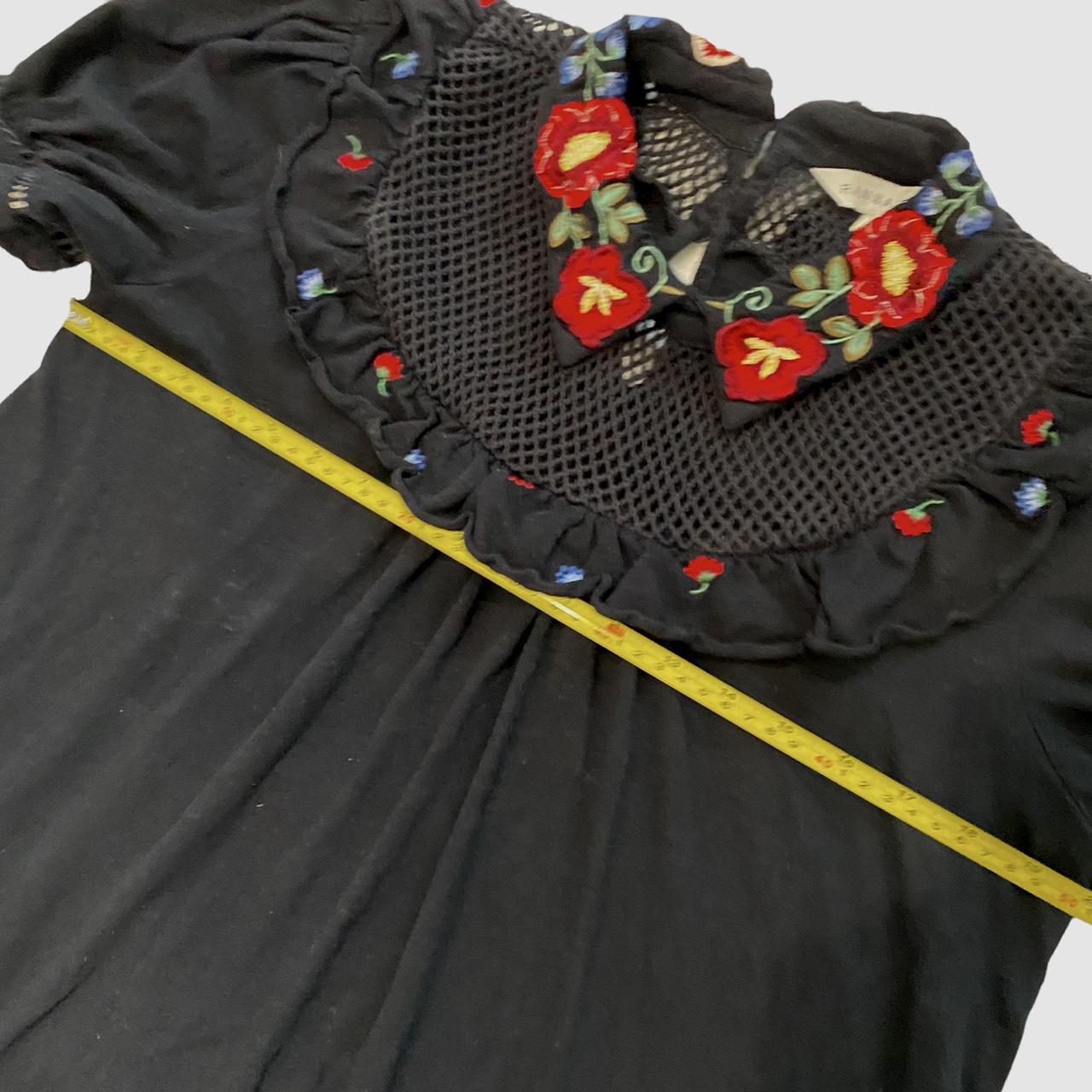 Ranna Gill Anthropologie Collar Mesh Puff Sleeve... | Depop