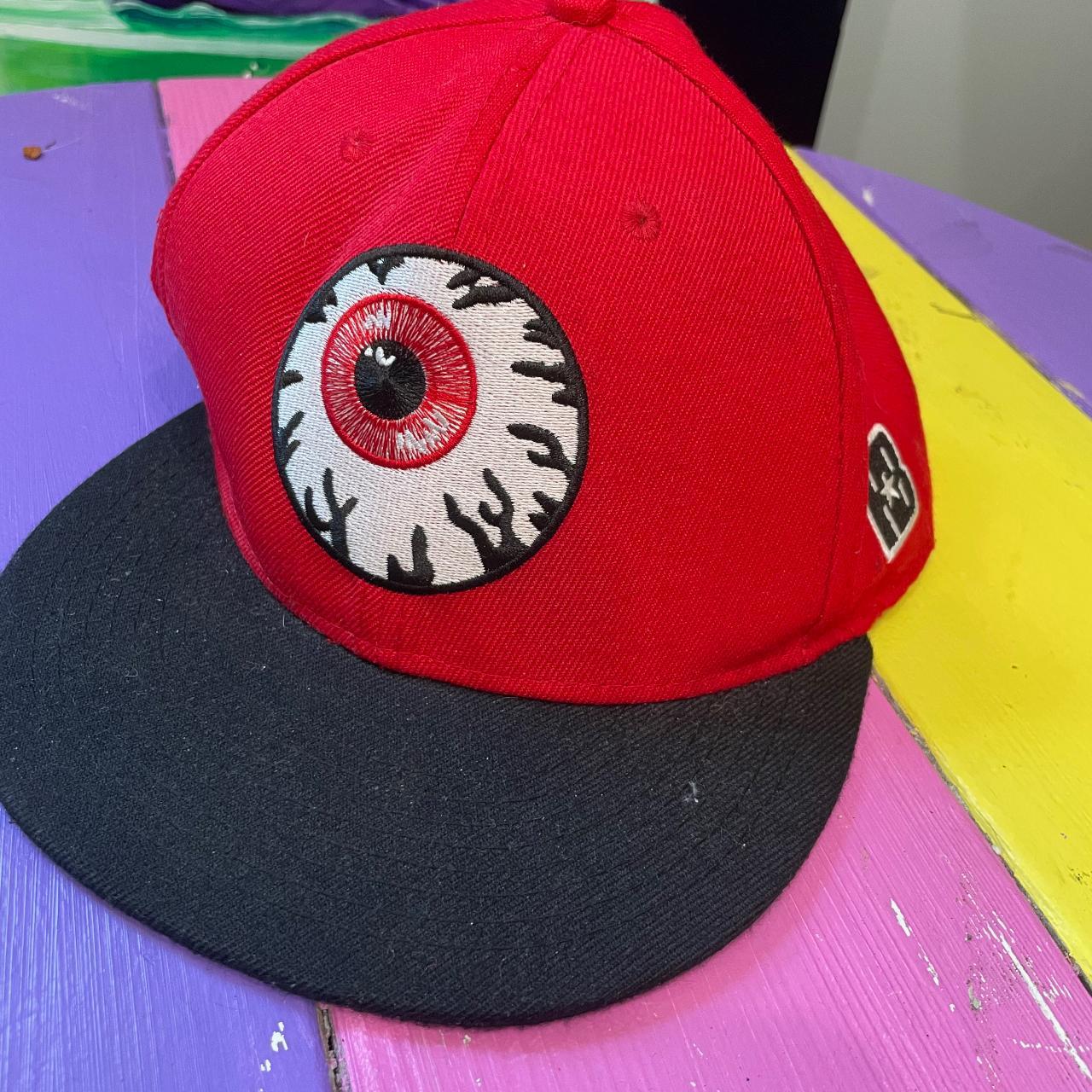 Mishka Eyeball Flat Brim Snapback Hat - Depop
