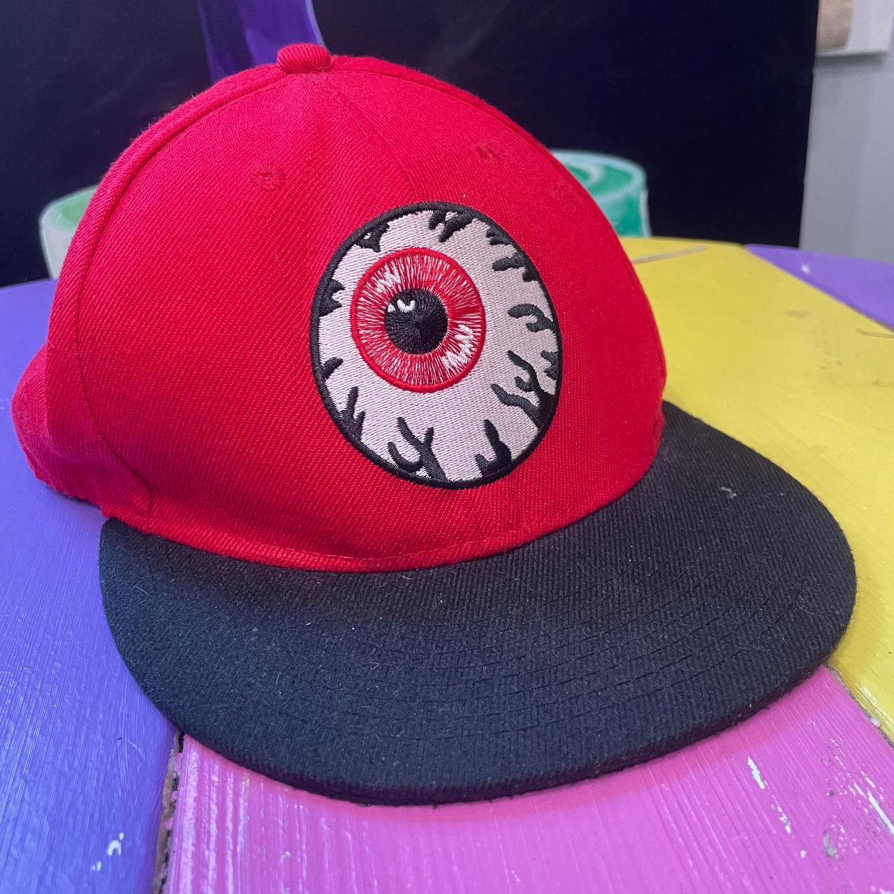 Mishka Eyeball Flat Brim Snapback Hat - Depop