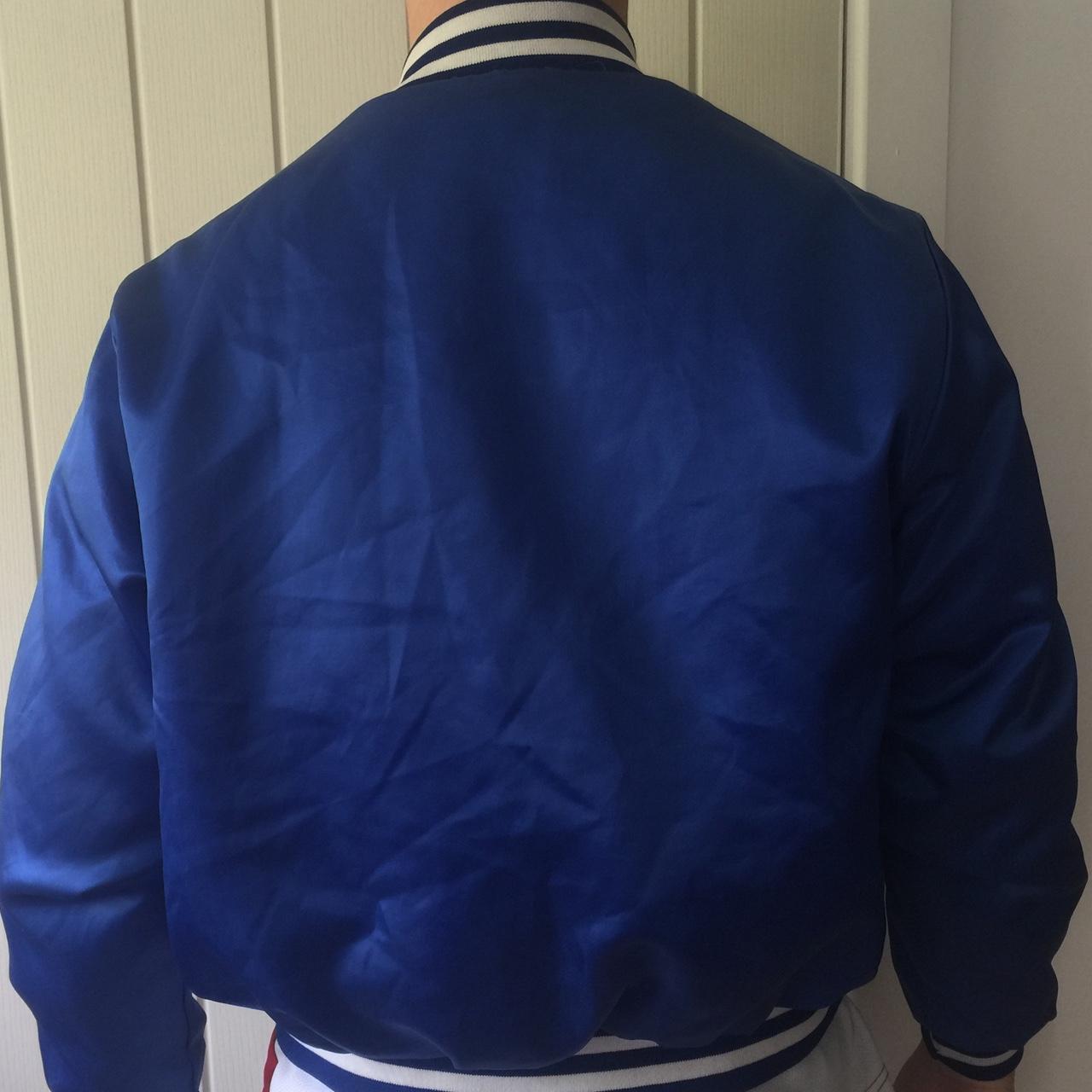 Bright blue bomber jacket. Size Large, could fit a ... - Depop