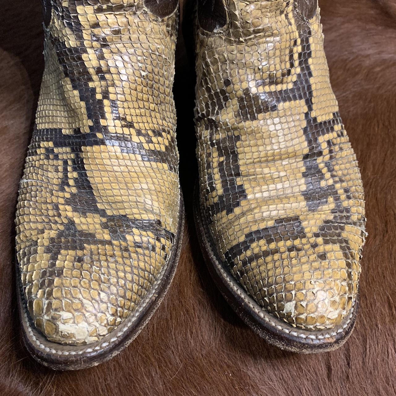 Justin snake skin boots Size 8 1/2 B Minor flaws... - Depop