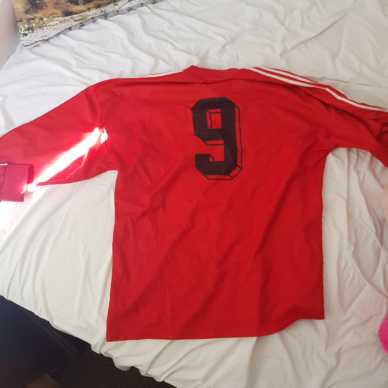 Vintage Adidas long sleeve football top jersey red XL - Depop