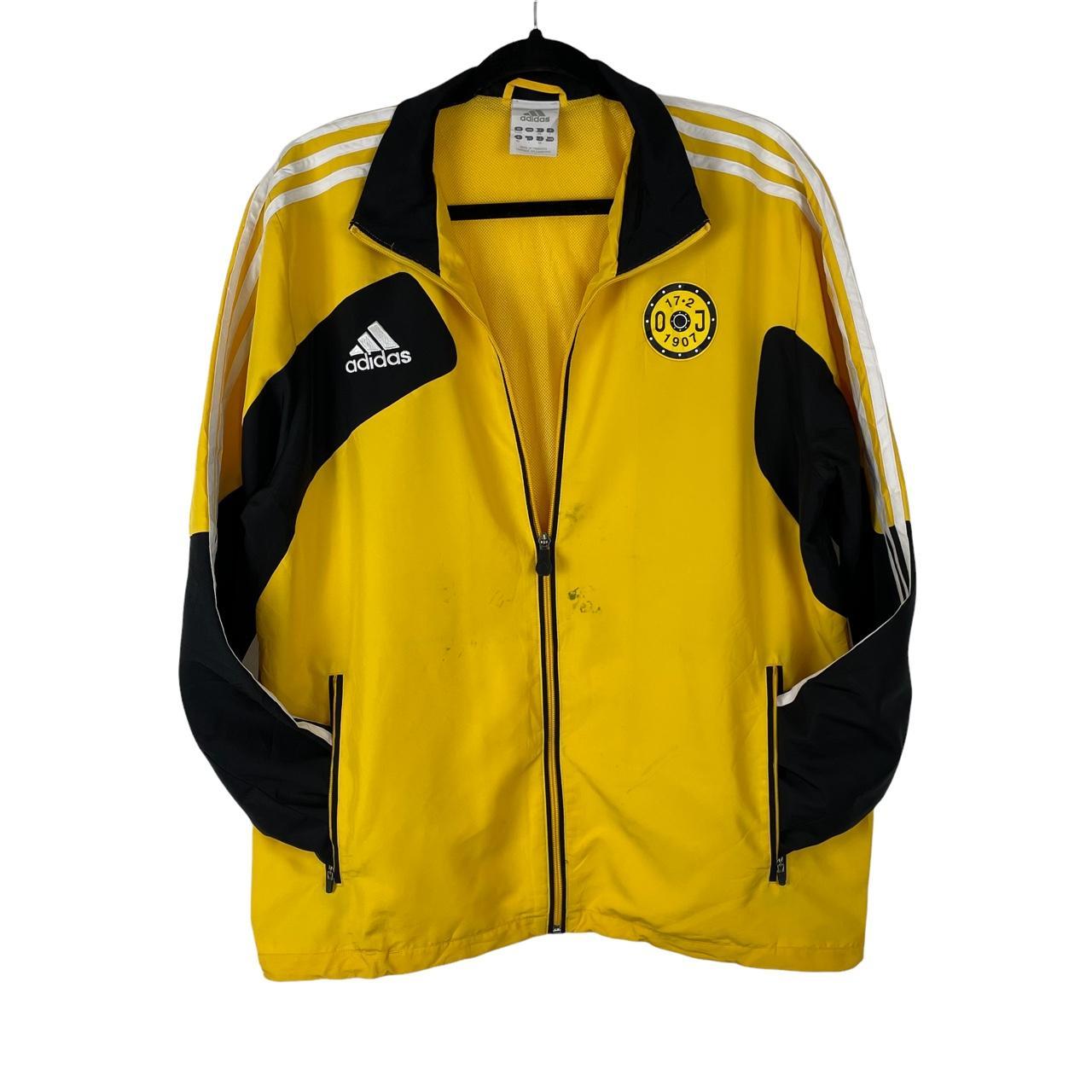Adidas yellow and black track jacket Genuine adidas... - Depop