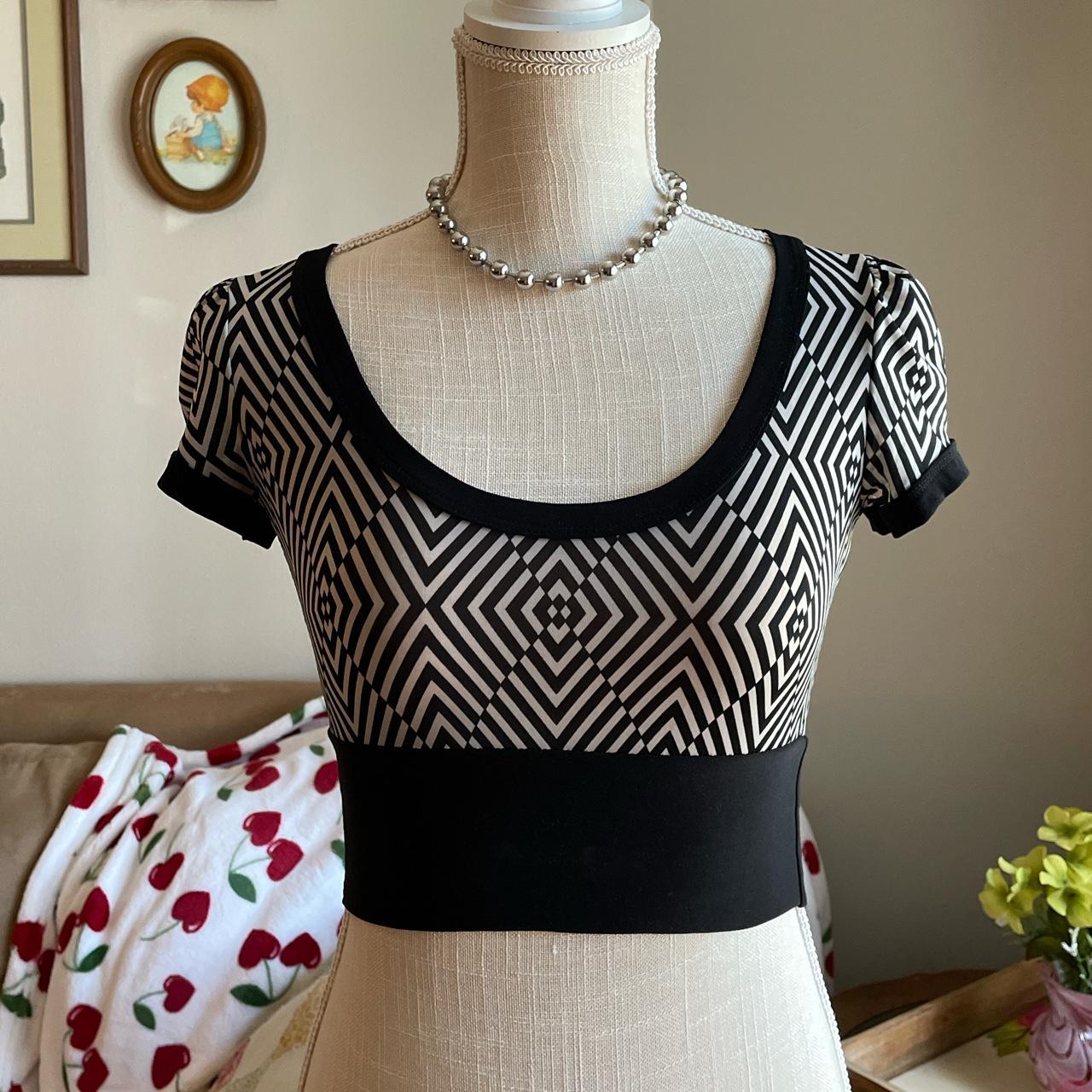 micro mesh micro top super flattering with a cool... - Depop