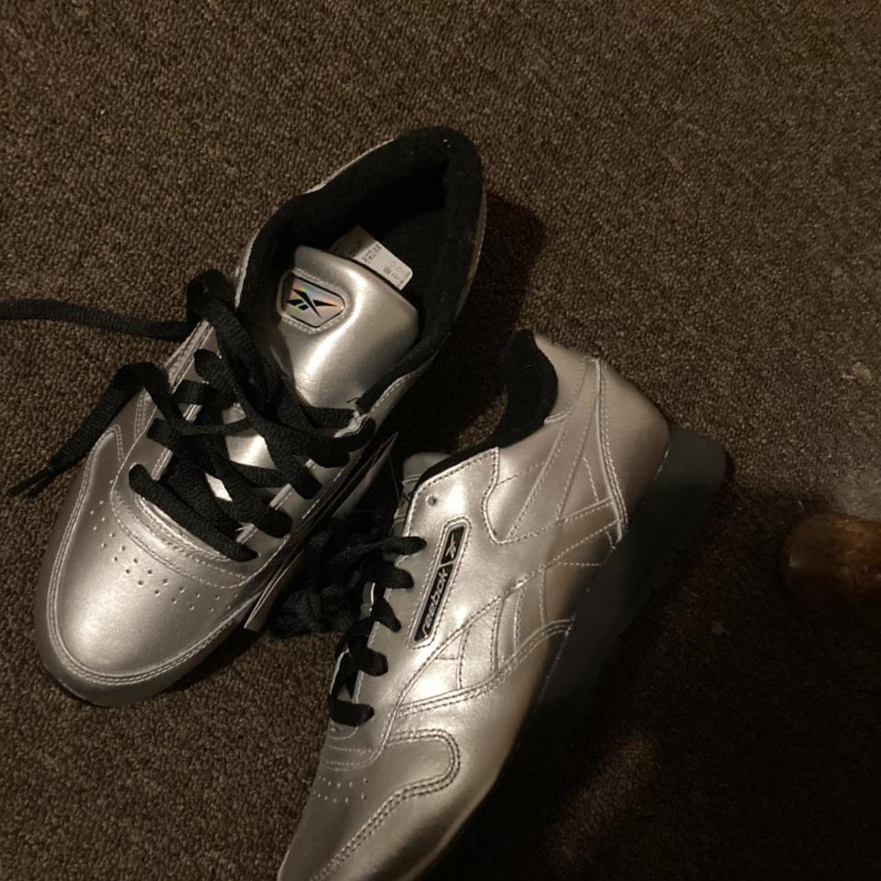 !!brand new silver reeboks !! these were bought last... - Depop