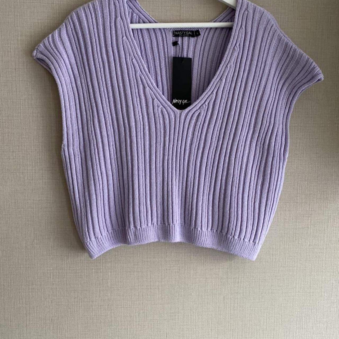 Nasty gal lilac knit vest Size - S Oversized fit -... - Depop