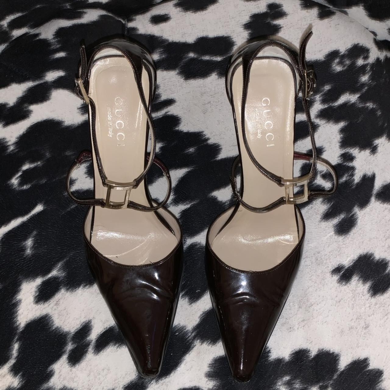 Vintage Gucci Buckle Strap Heels Condition: 8/10,... - Depop