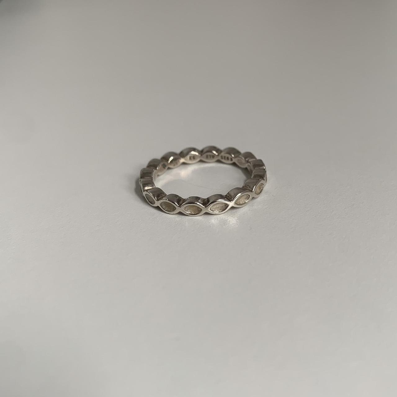 Pandora White Enamel Ring From website: From... - Depop