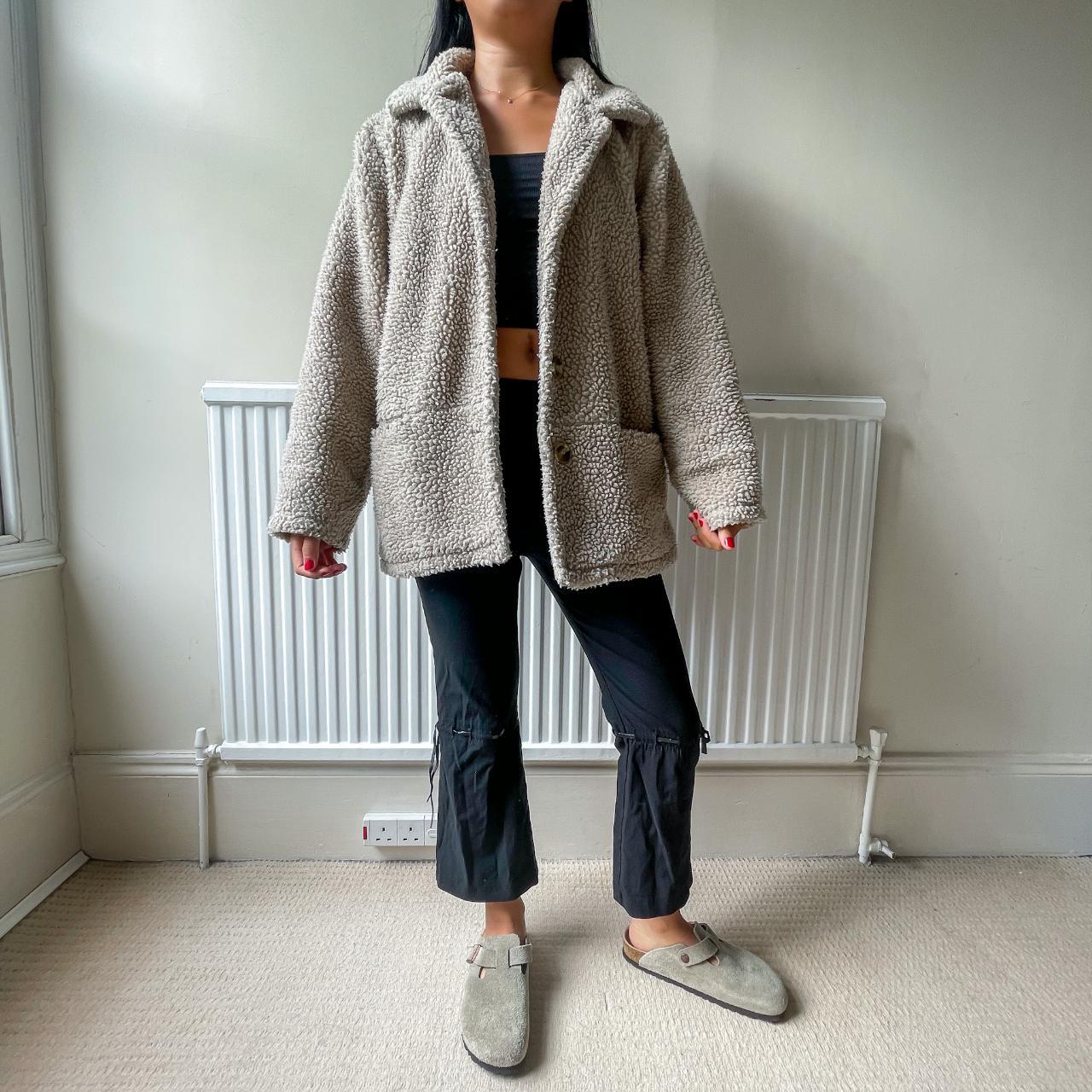 vintage beige teddy jacket • so warm and cosy , worn... - Depop