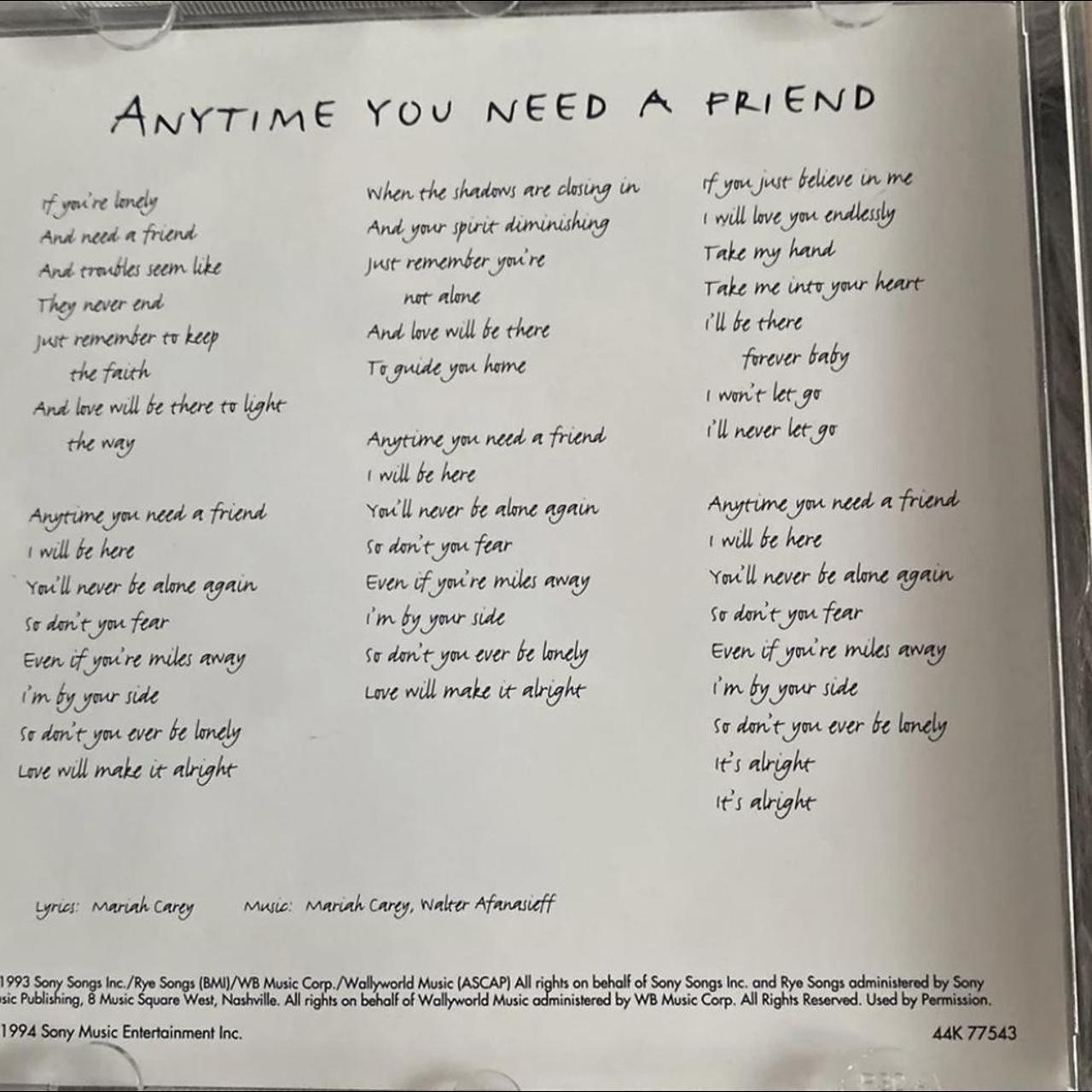 Mariah Carey Anytime You Need A Friend CD... - Depop