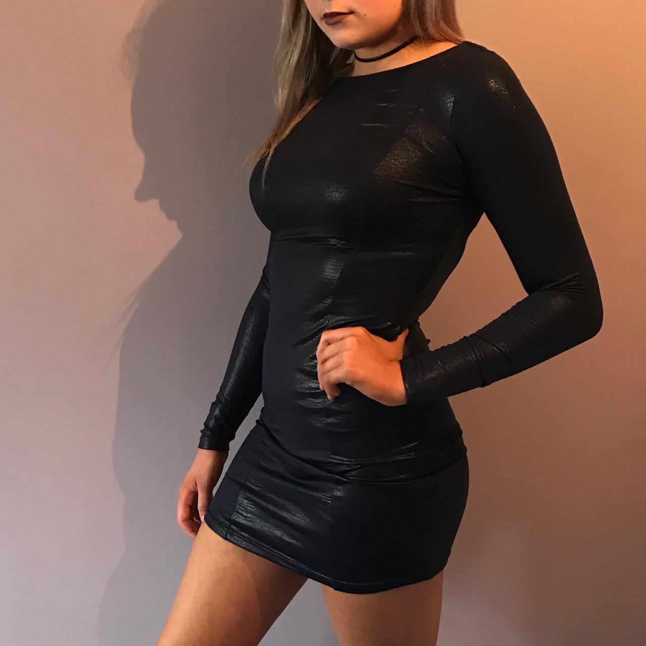 'Glamorous' Leather Look Snake Skin Bodycon... - Depop