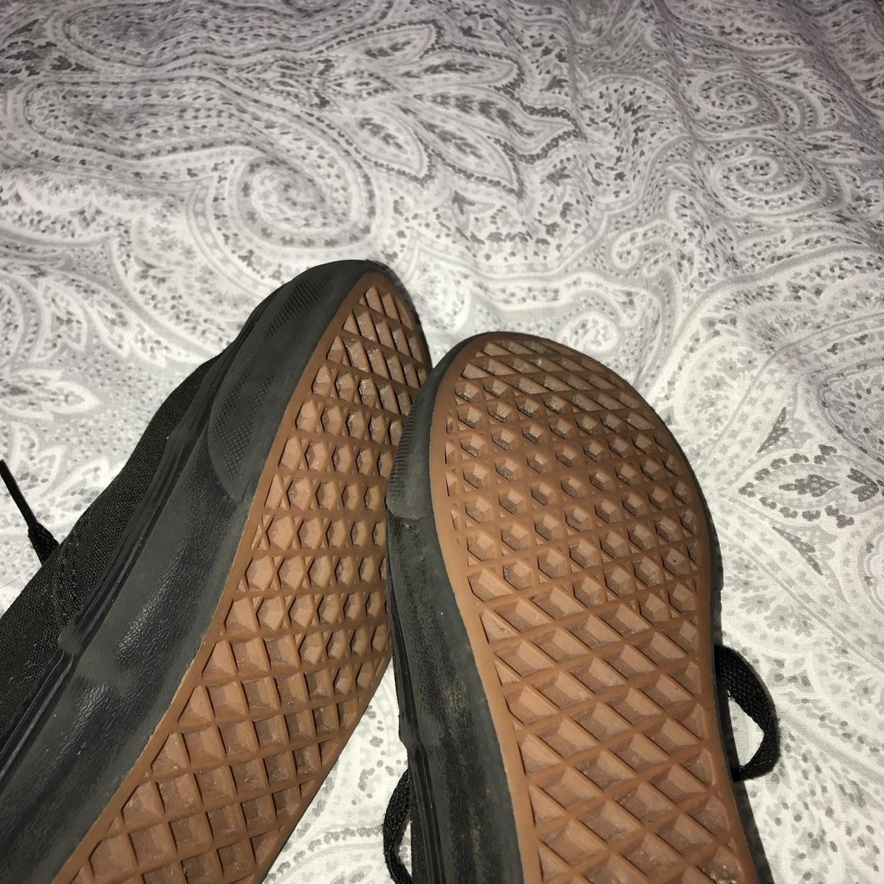 Triple black classic authentic canvas vans size 3,... - Depop