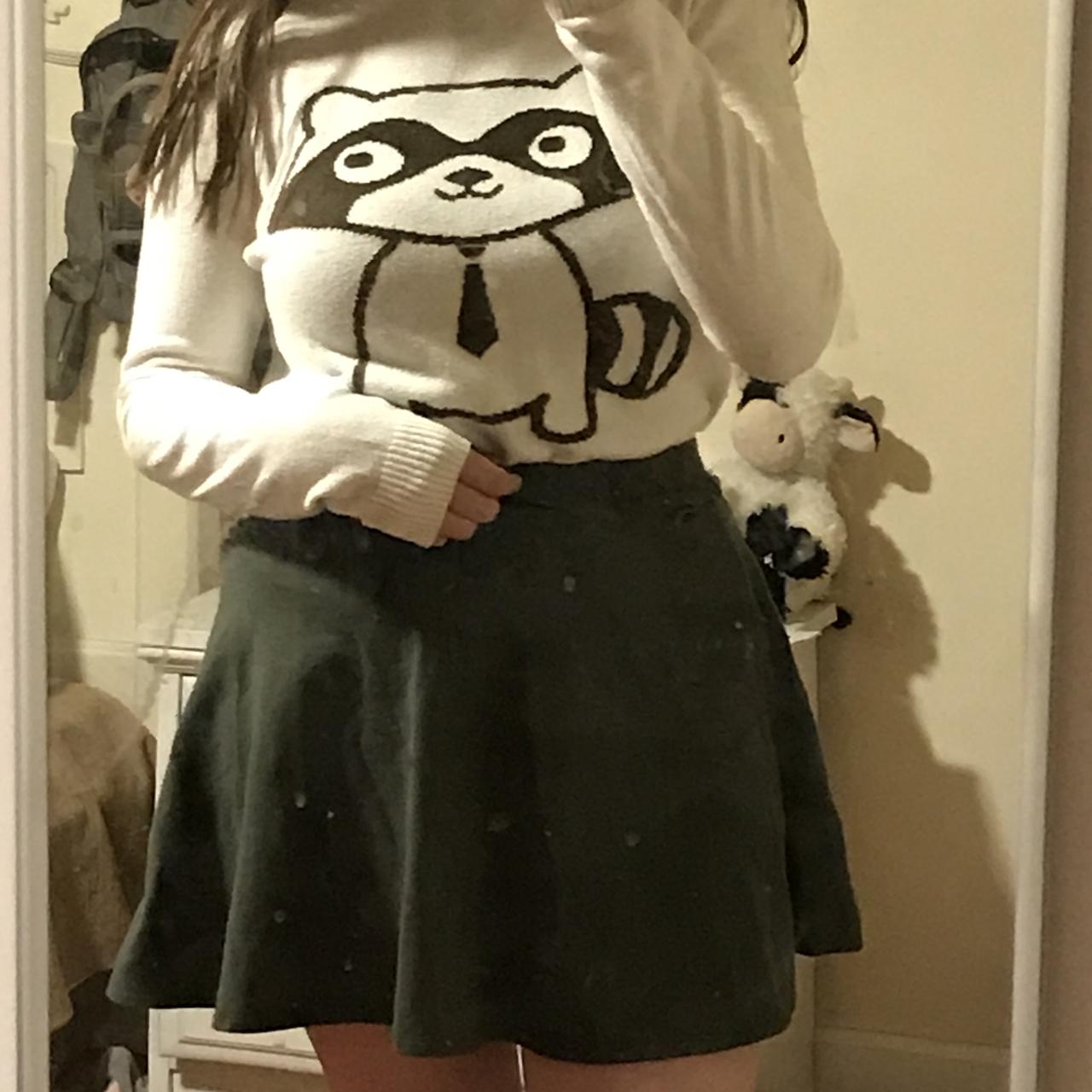 forest green mini skirt labeled size small tags:... - Depop